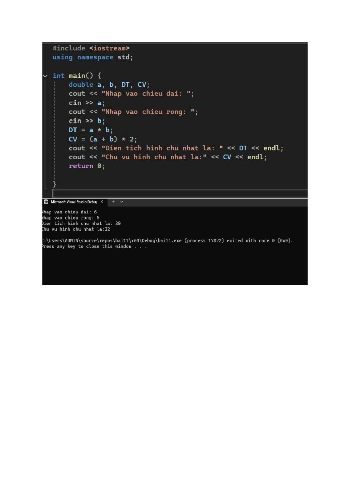 Bai11 - Practice on Rectangle Area Calculation in C++ - Studocu