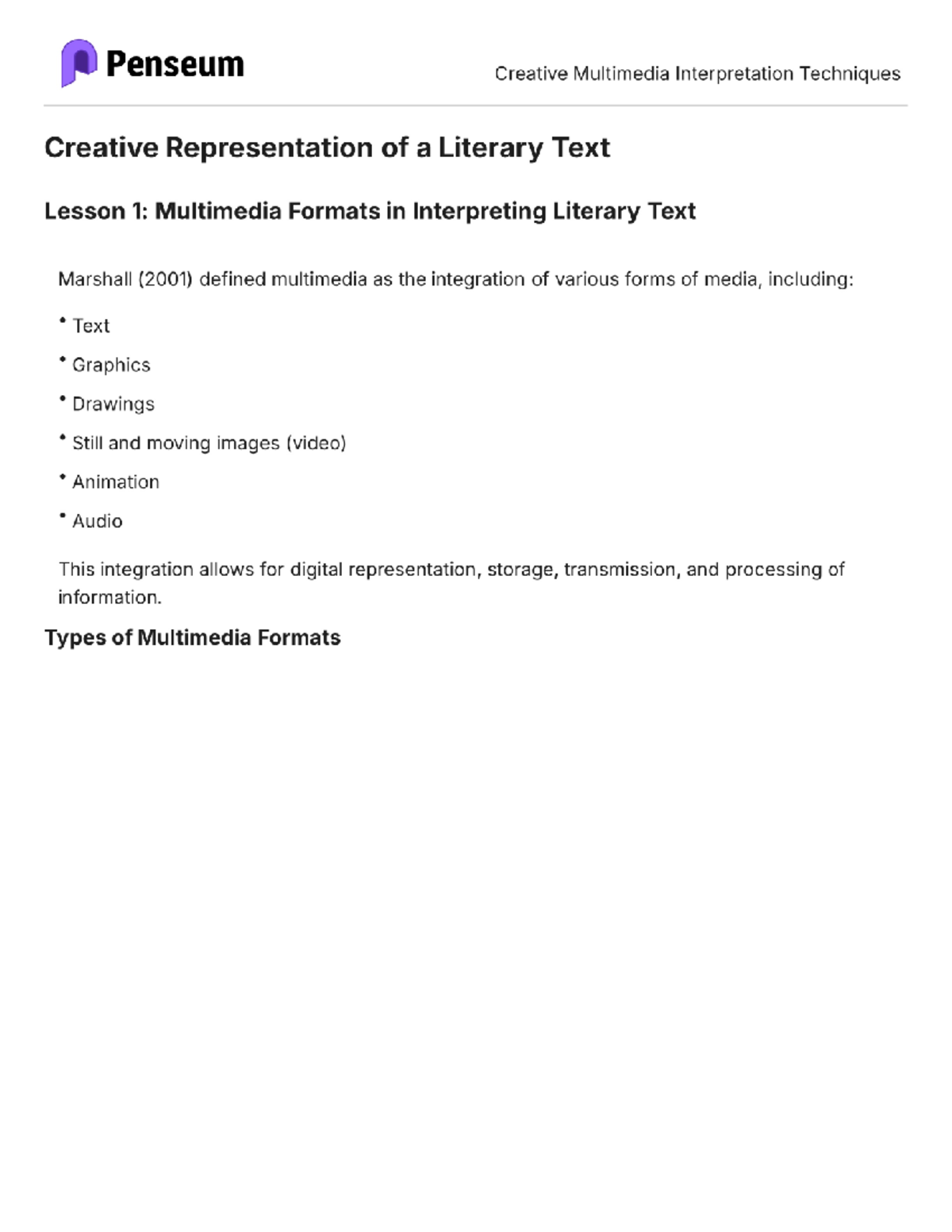 Creative Multimedia Interpretation Techniques: Lesson 1 & 2 Overview ...