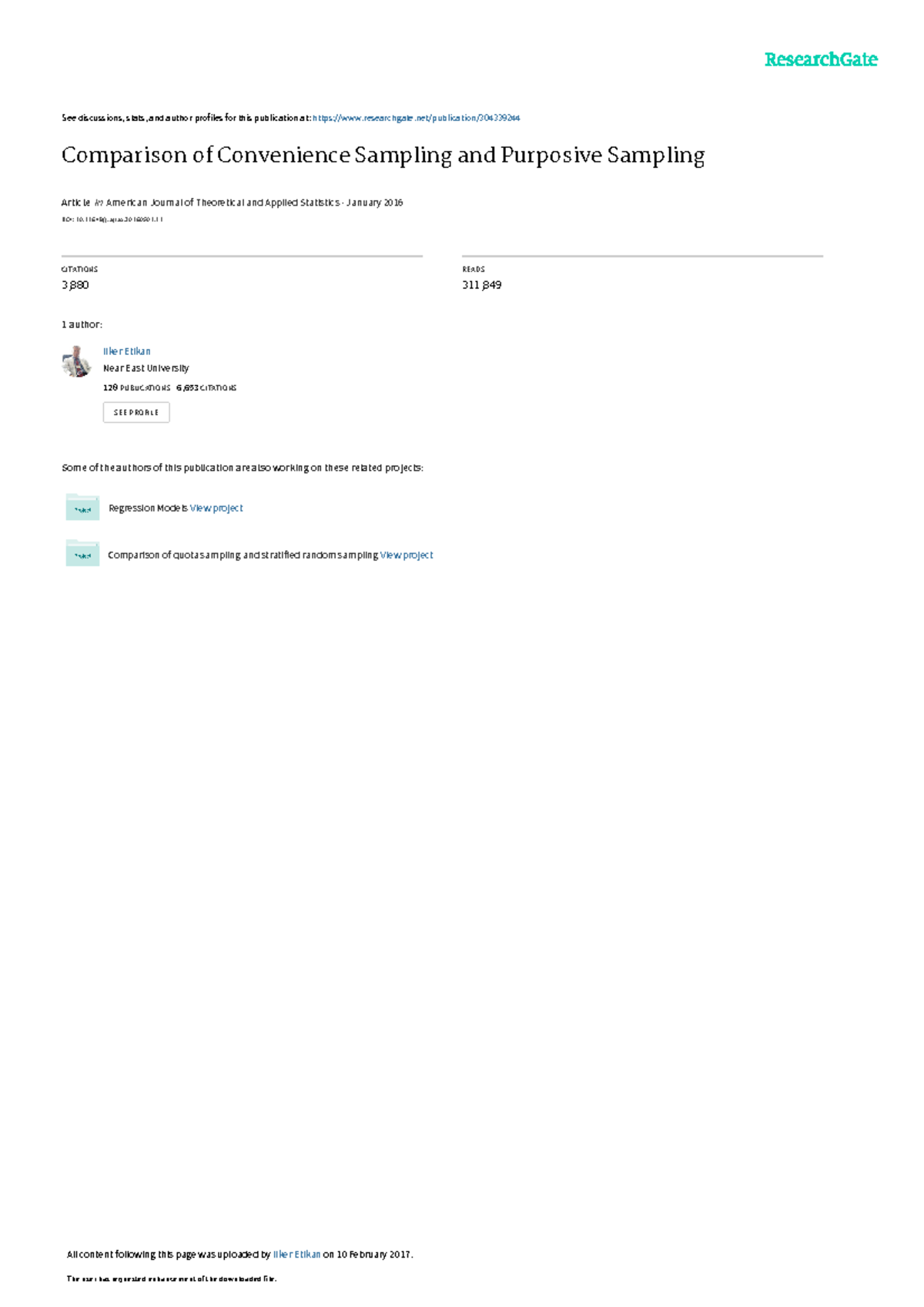 Comparison of Convenience and Purposive Sampling Techniques - Studocu