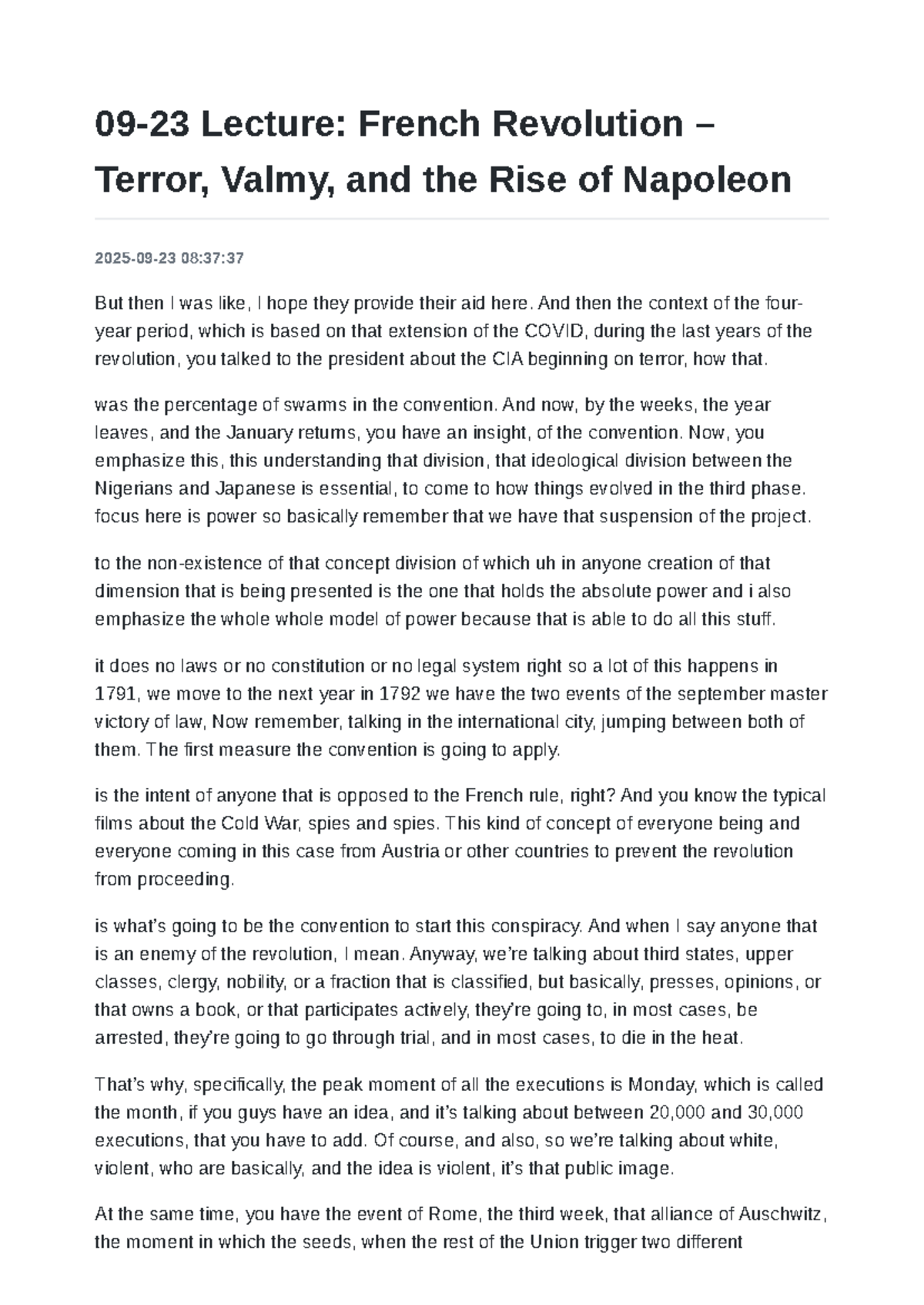 Lecture: French Revolution Terror, Valmy & Napoleon's Rise (09-23 ...
