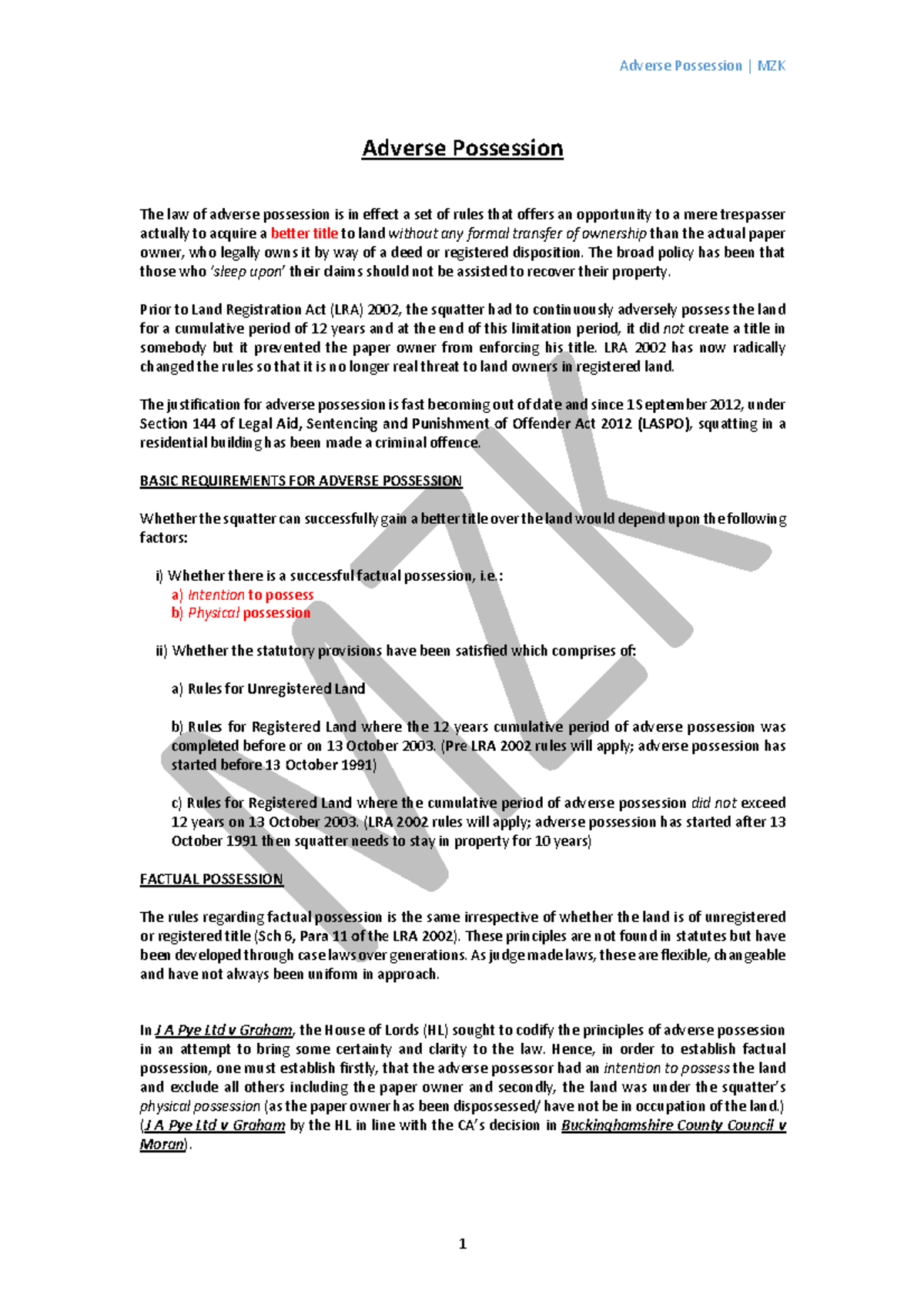 Adverse Possession Laws: A Comprehensive Overview for LLB Students ...