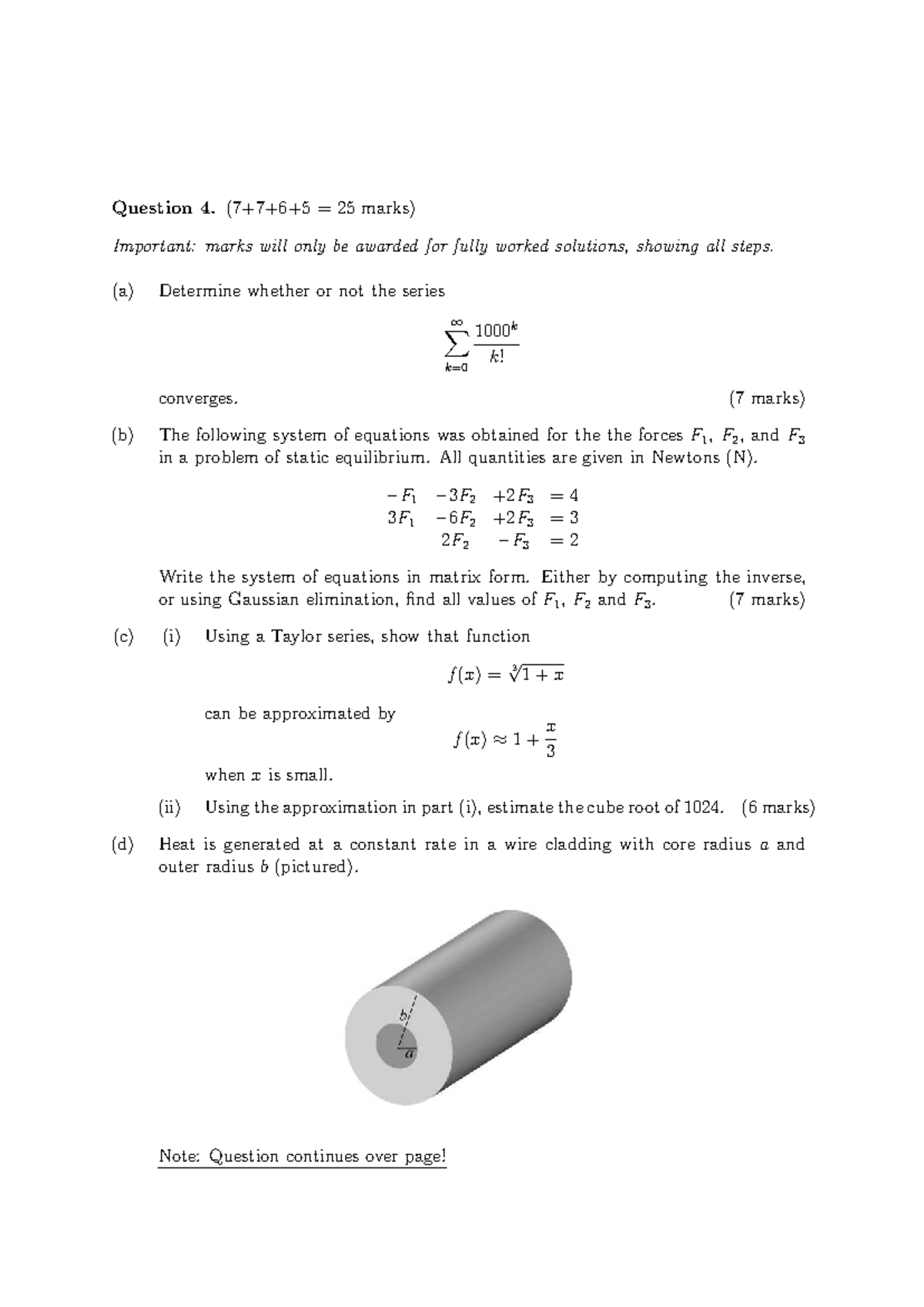 Q4 - Practice Material on Series Convergence & Static Equilibrium (25 ...