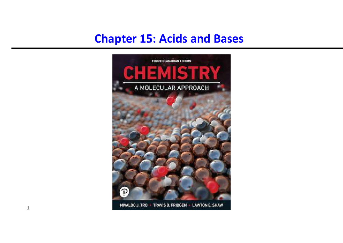 Chapter 15: Acids and Bases - Lecture Notes Part 1 - Studocu