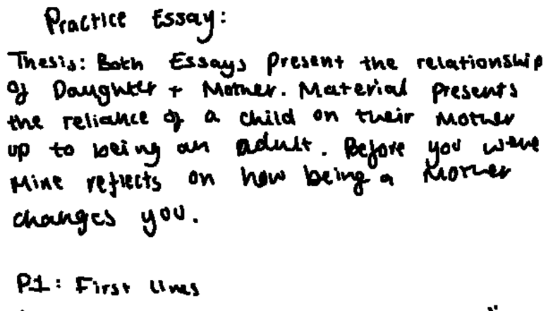 A-Level Essay Plans: Exploring Mother-Daughter Relationships - Studocu