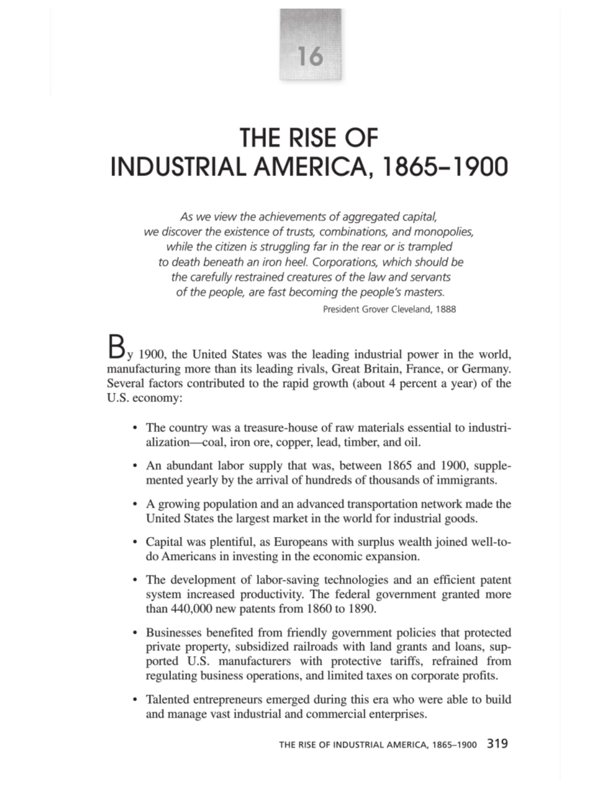 APUSH Chapter 16: The Rise of Industrial America Summary - Studocu
