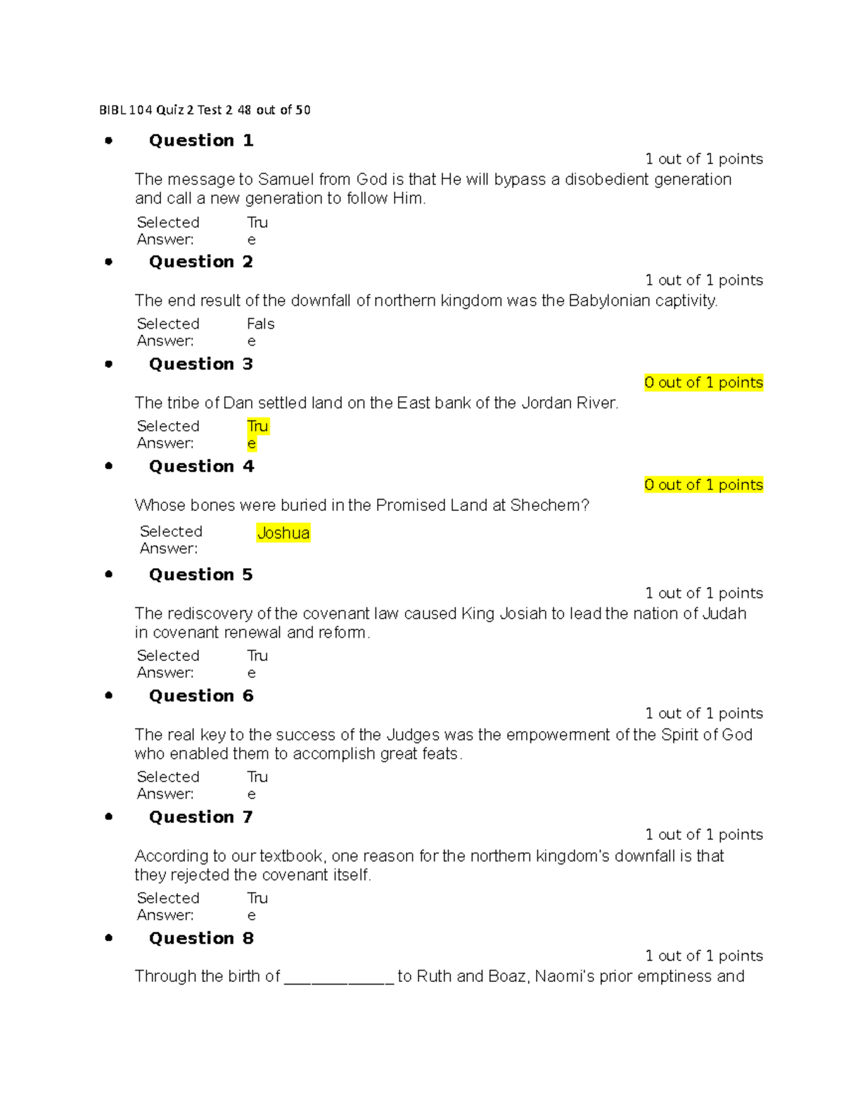 BIBL 104 Quiz 2 Review - Key Questions and Answers from Chapter 2 - Studocu