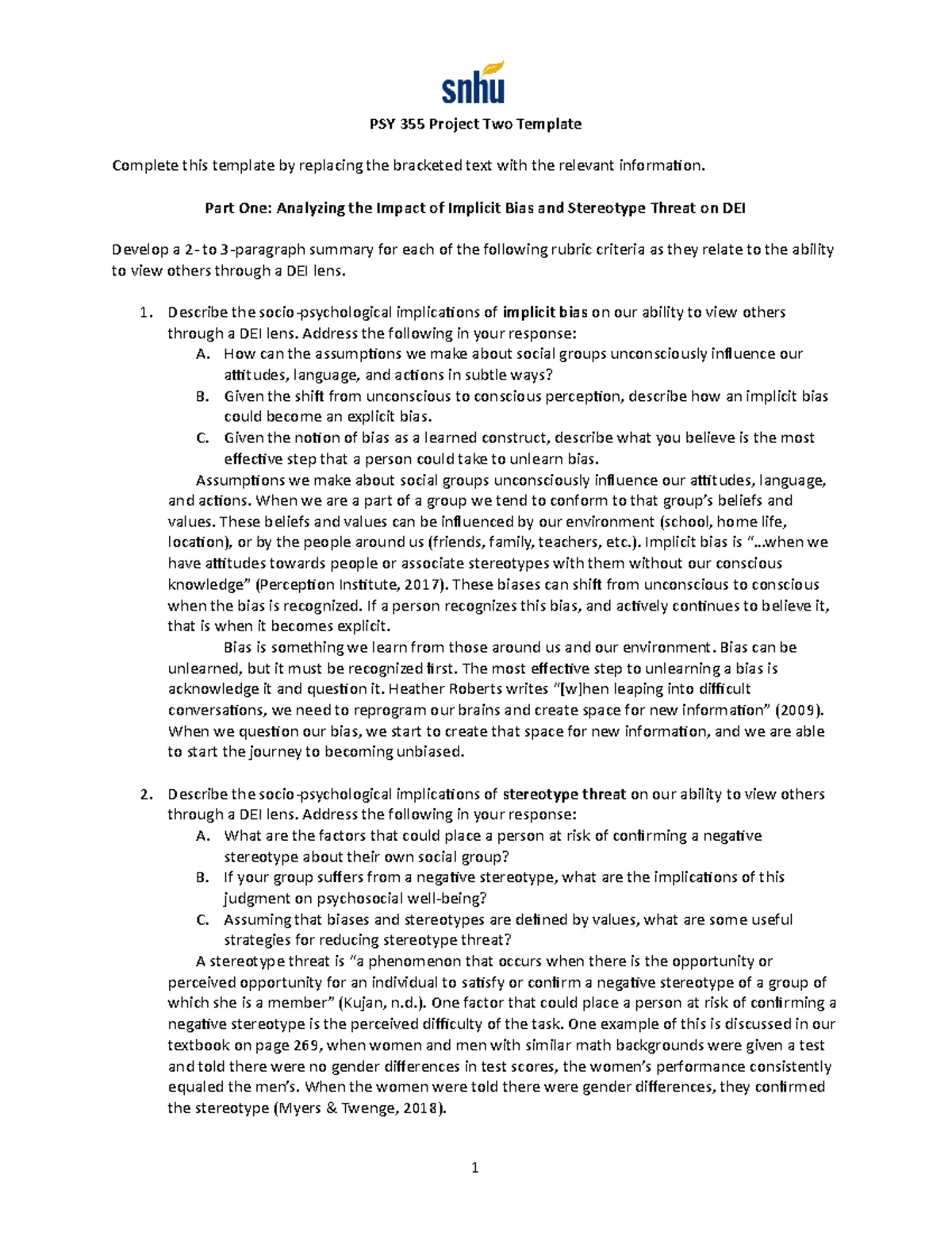 PSY 355 Module 3 Discussion: Understanding Implicit Bias and Stereotypes - Studocu