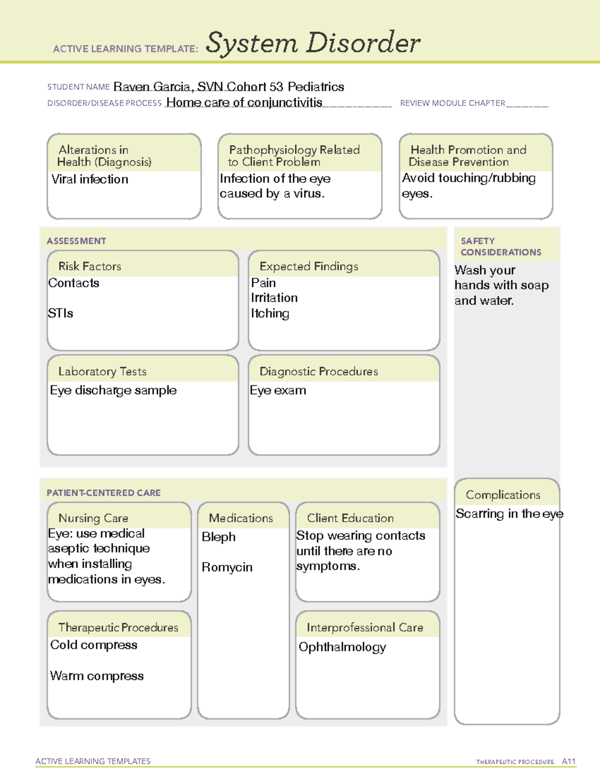 Active Learning Template: Therapeutic Procedure A - Report 9/26 - Studocu