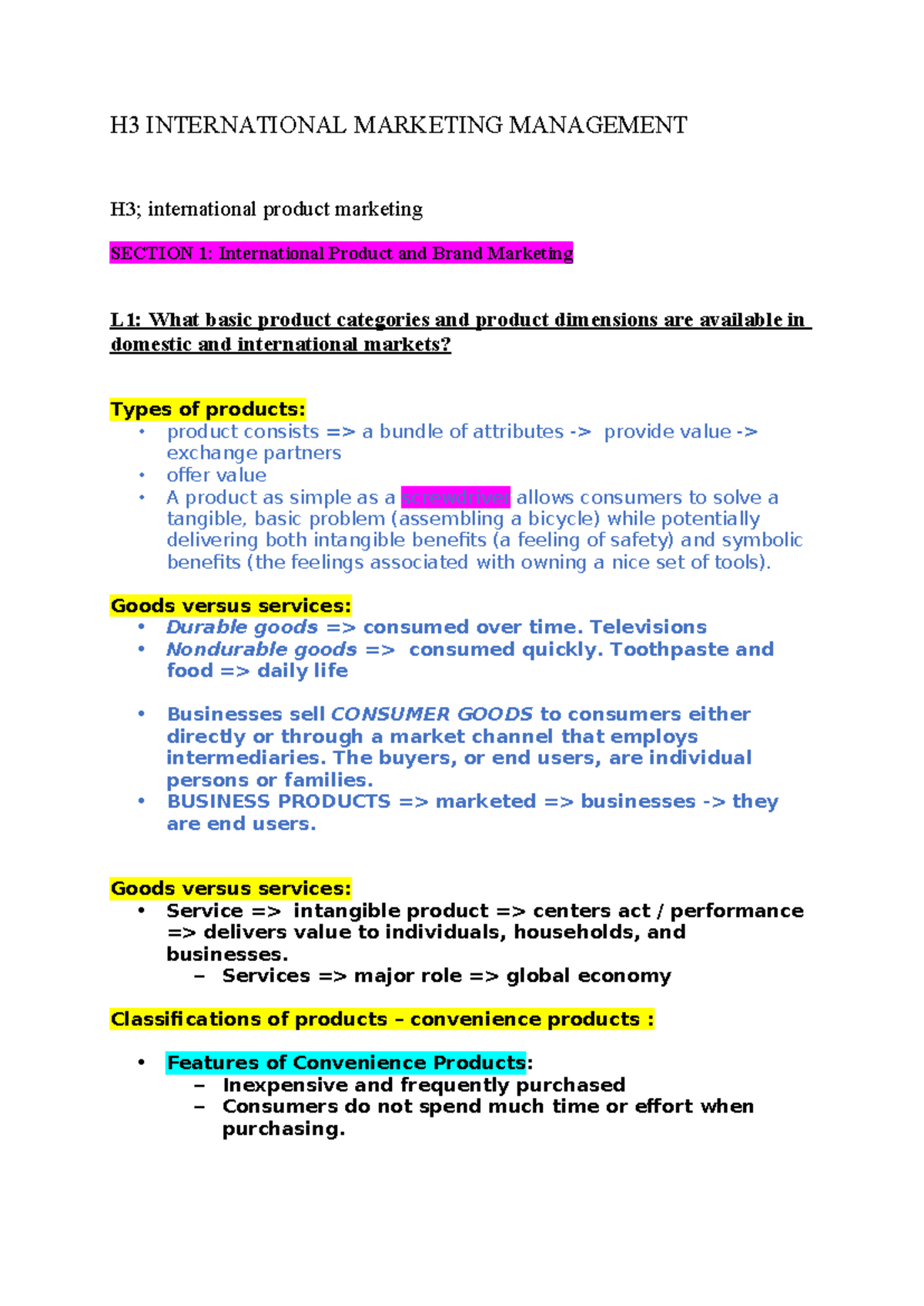 International Marketing Chapter 3 - H3 INTERNATIONAL MARKETING ...