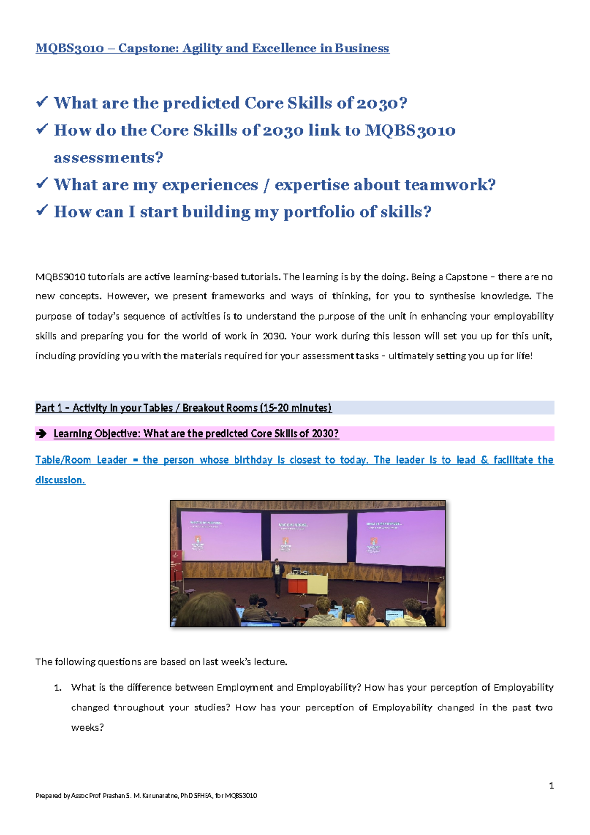 MQBS3010 Capstone: Core Skills for 2030 and Employability Insights ...
