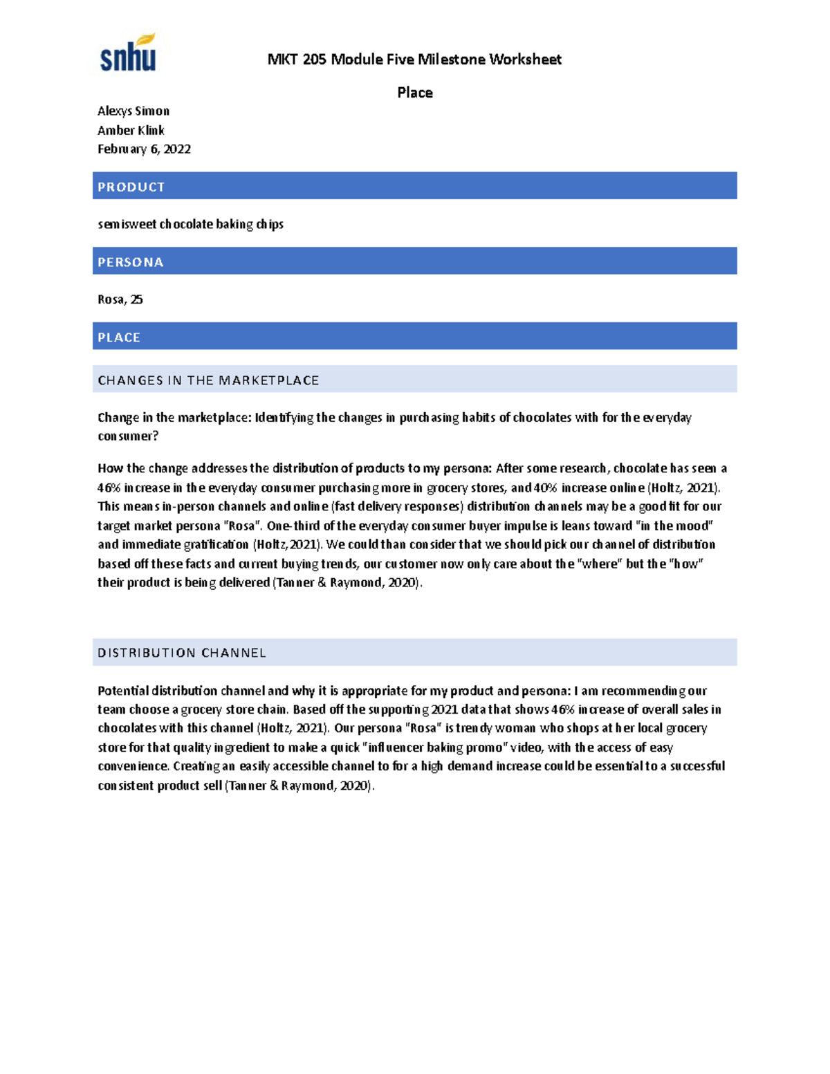 MKT205 Module Five Milestone CHANGES IN PLACES/DISTRIBUTION - MKT 205 ...