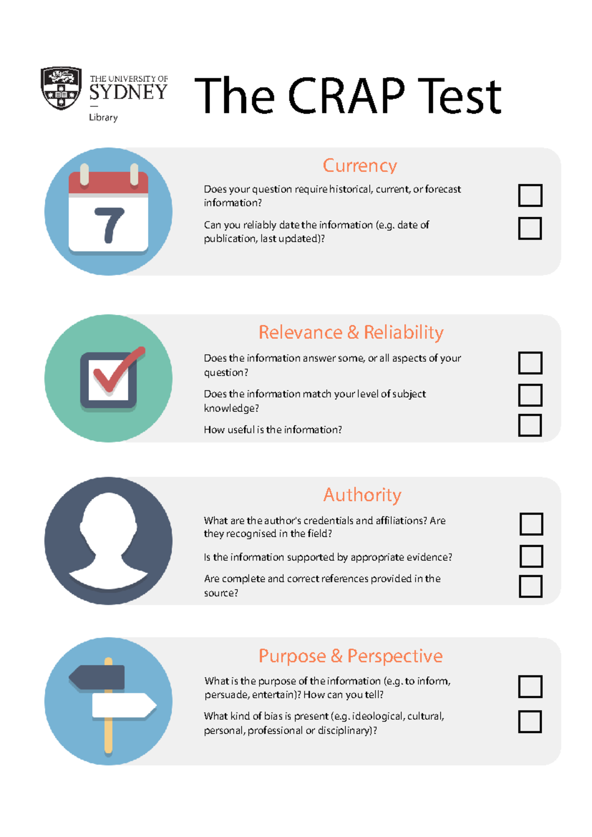 CRAP Test Overview and Evaluation Template for Assessment - Studocu