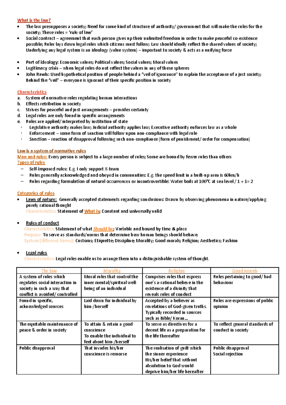 Law 101: Summary of Chapter 1 - Introduction to Law (5th Ed.) - Studocu