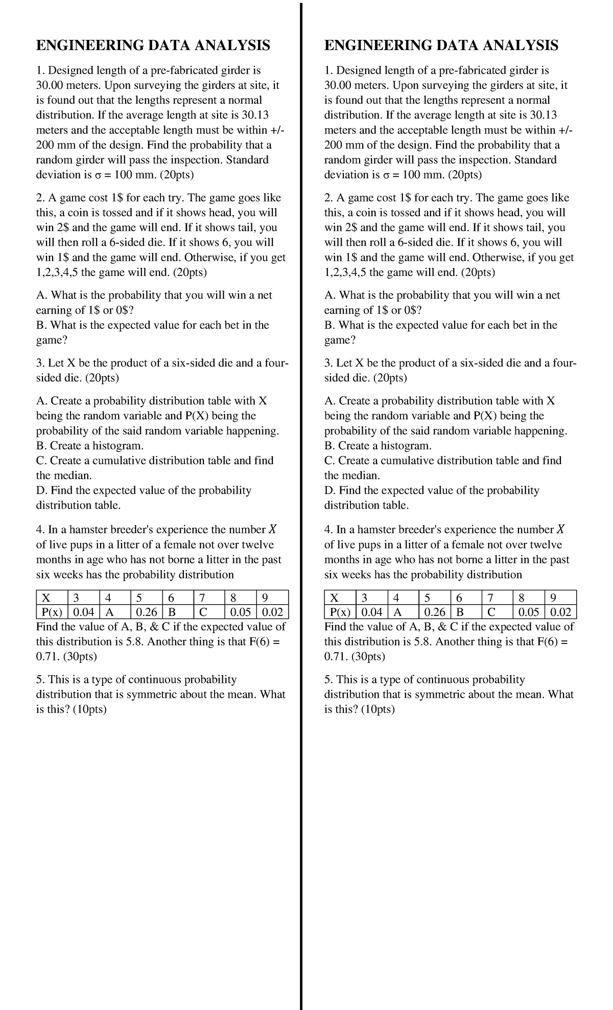 EDA-Q2 - Engineering Data Analysis Practice Problems - Studocu