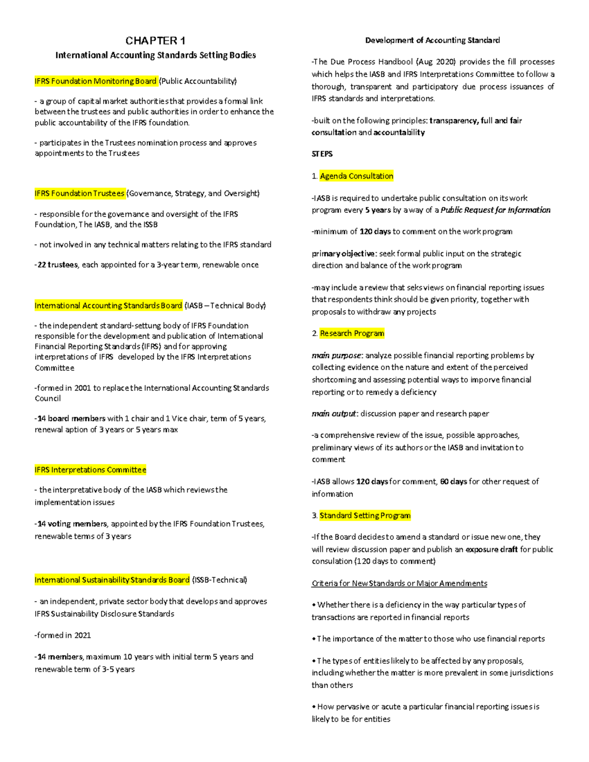 Conceptual Framework and Accountng Standards Chapter 1 - CHAPTER 1 International Accounting ...