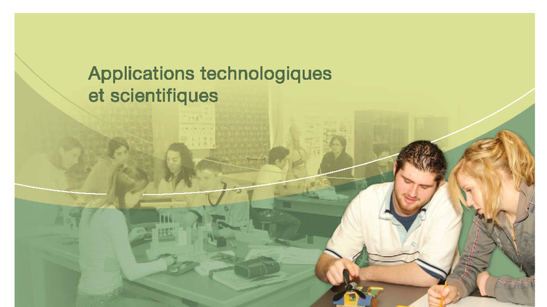 PFEQ: Applications Technologiques et Scientifiques au Secondaire - Studocu