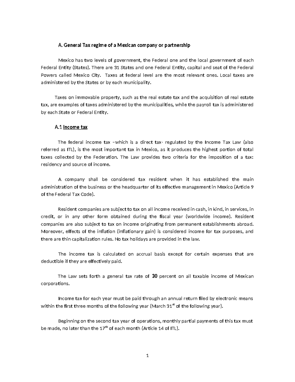 Mexican Tax System Overview: Income, VAT, and Local Taxes - Studocu