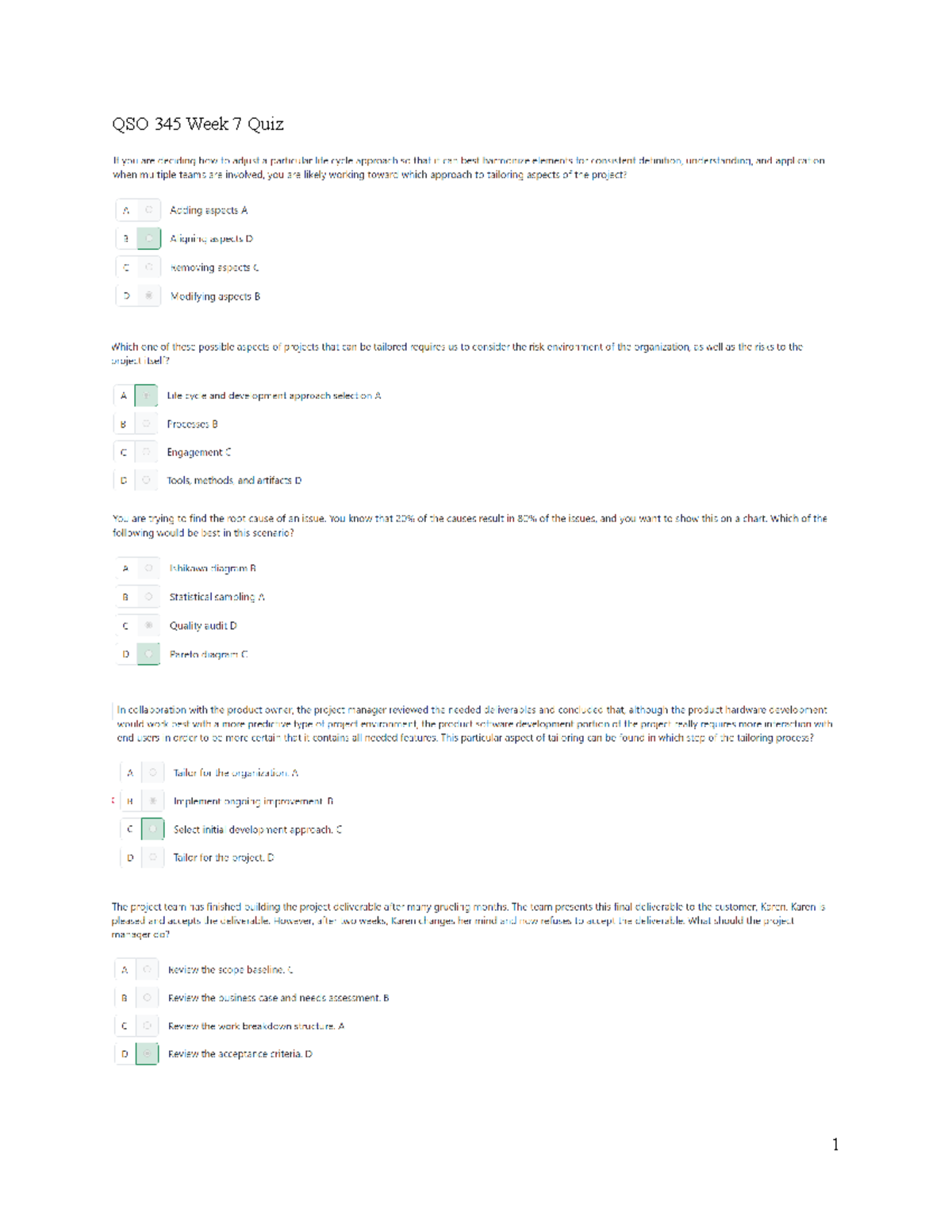 QSO 345 Week 7 Quiz 7 Detailed Answers and Explanations - Studocu