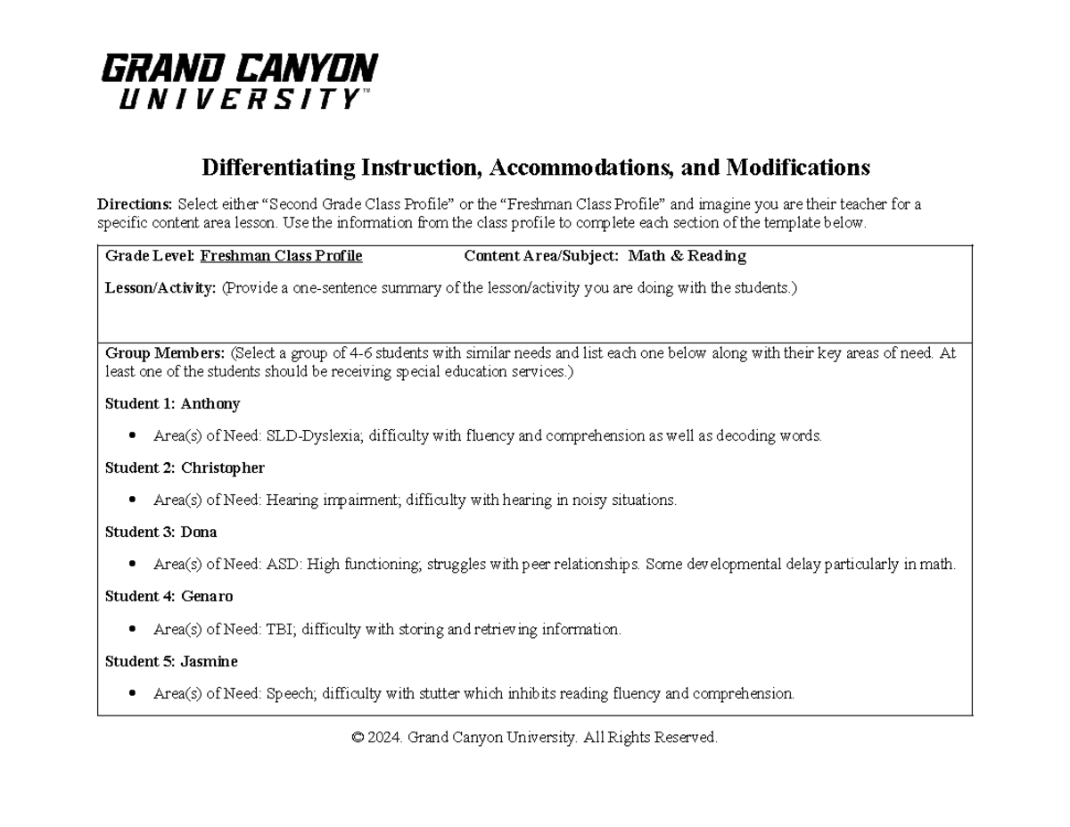 SPD-200 RS T6 Final Exam: Differentiating Instruction Strategies - Studocu