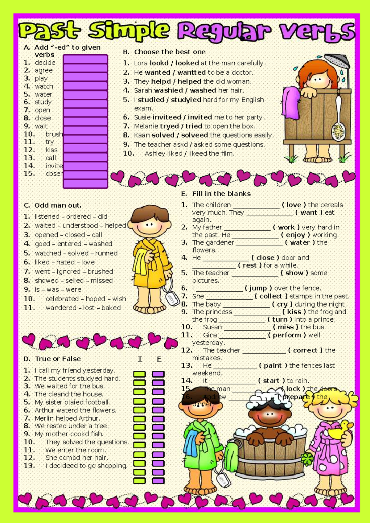 Past Simple Regular Verbs Practice - ENG 23188 - Studocu
