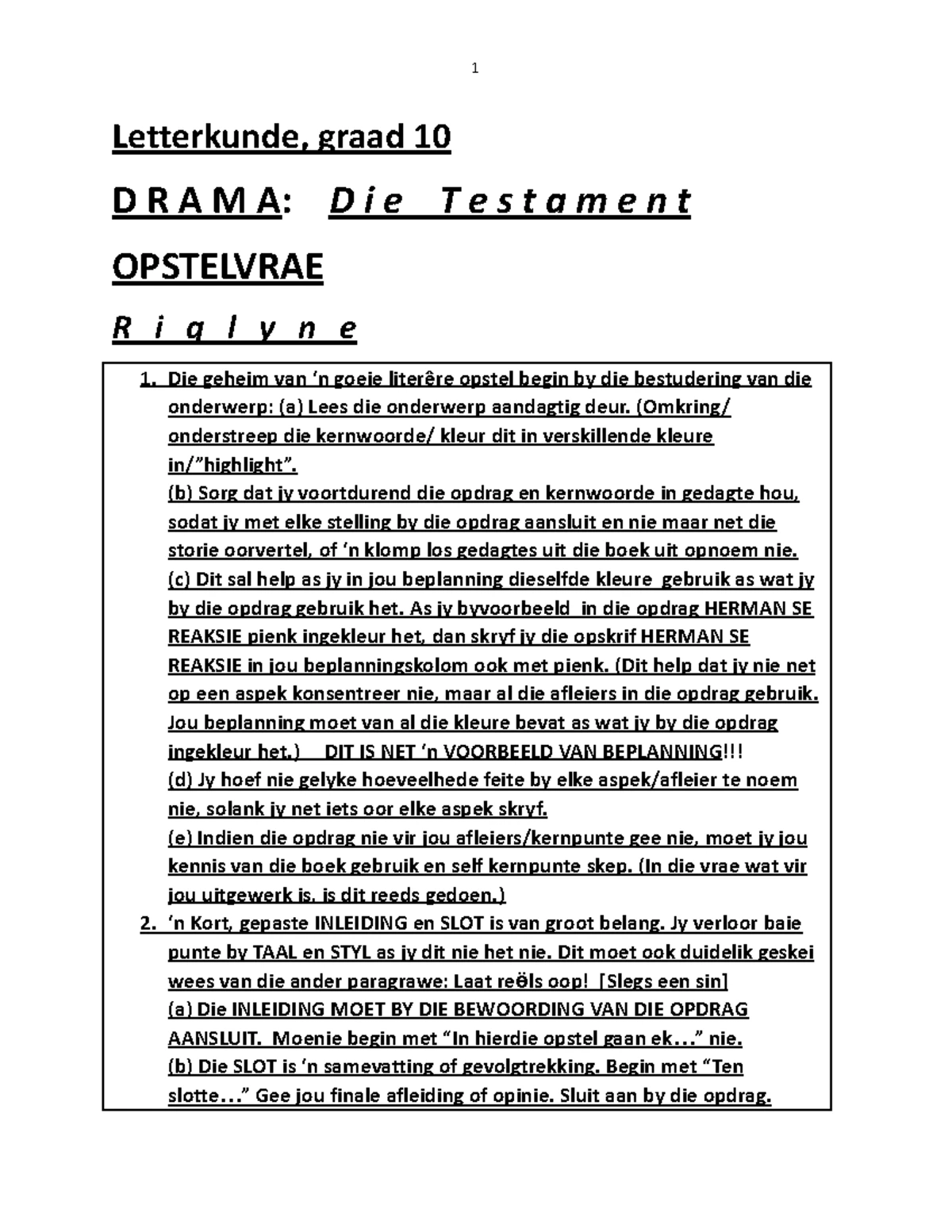 Onderwysersgids vir Die Skeur (Graad 10 Huistaal) - Carel van Rooyen ...