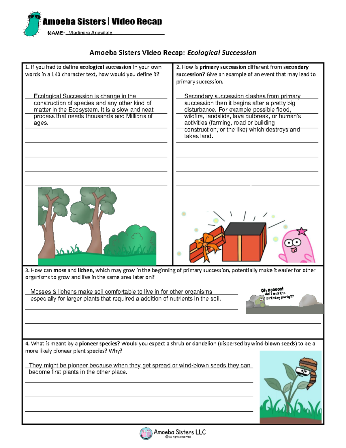 Amoeba Sisters Video Recap: Understanding Ecological Succession - Studocu