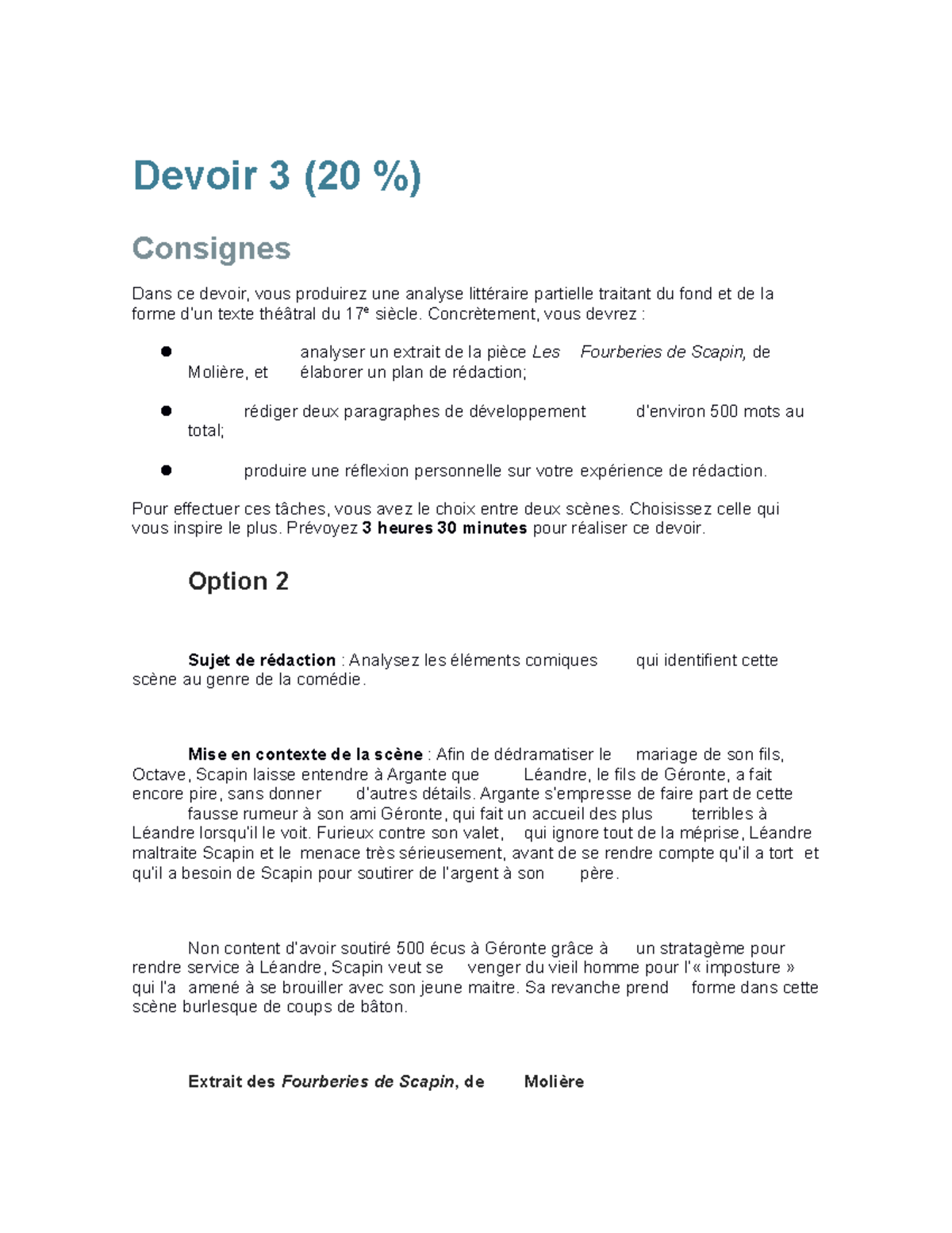 Devoir 3 (20 %) - Ma dissertation - Devoir 3 (20 %) Consignes Dans ce devoir, vous produirez une ...