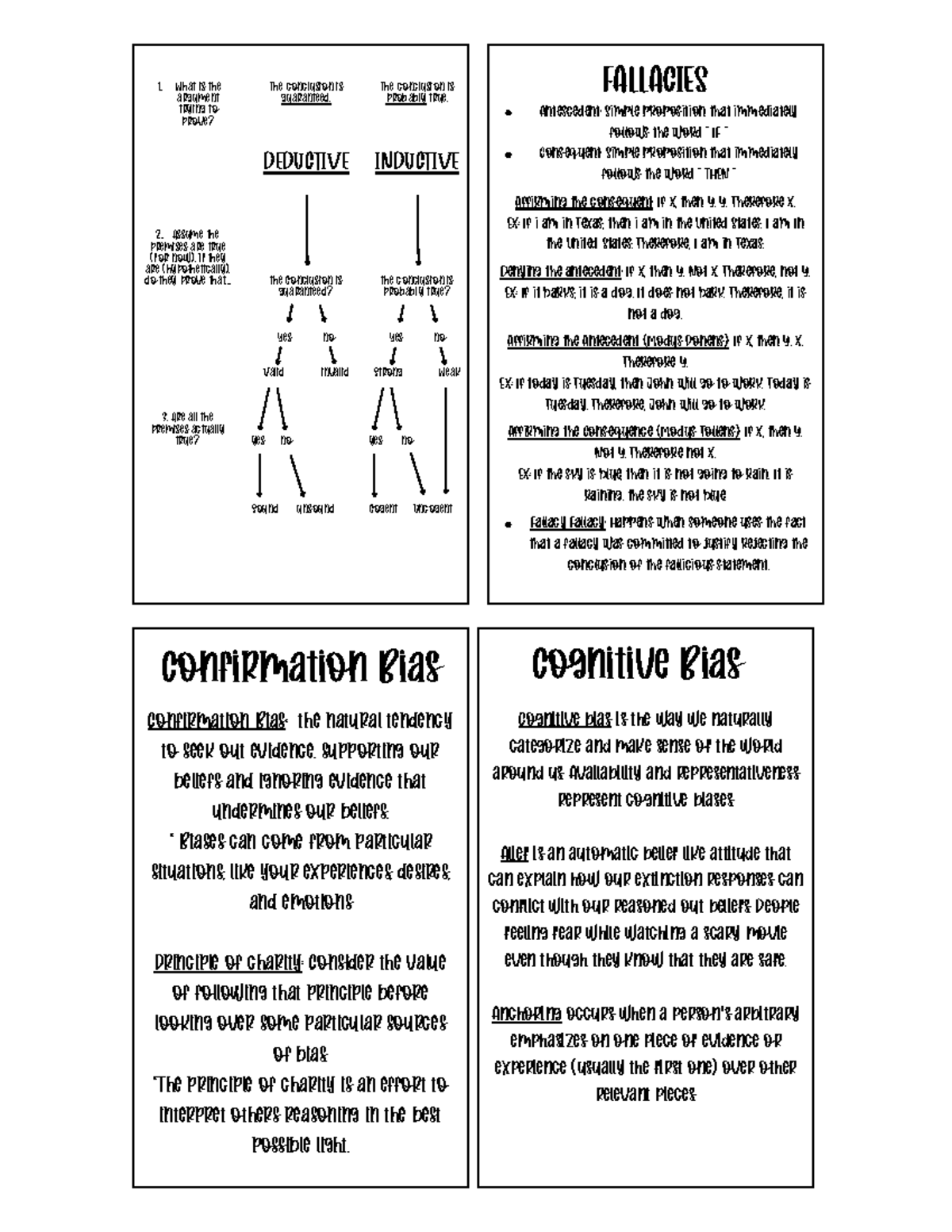 Critical Thinking Flashcards-updated - Antescedent: Simple proposition ...