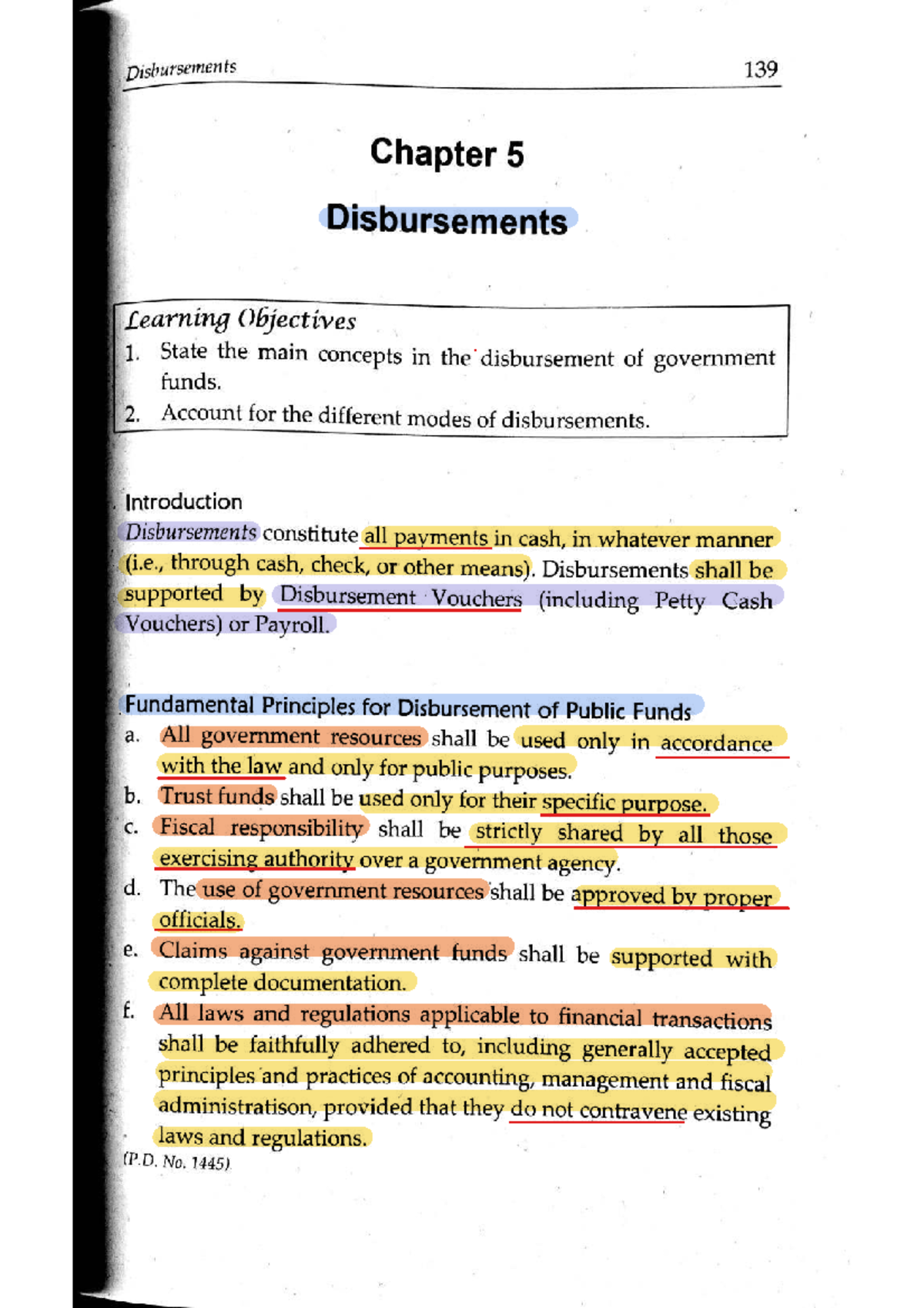 Disbursements 139: Chapter 5 Overview of Government Fund Disbursement ...