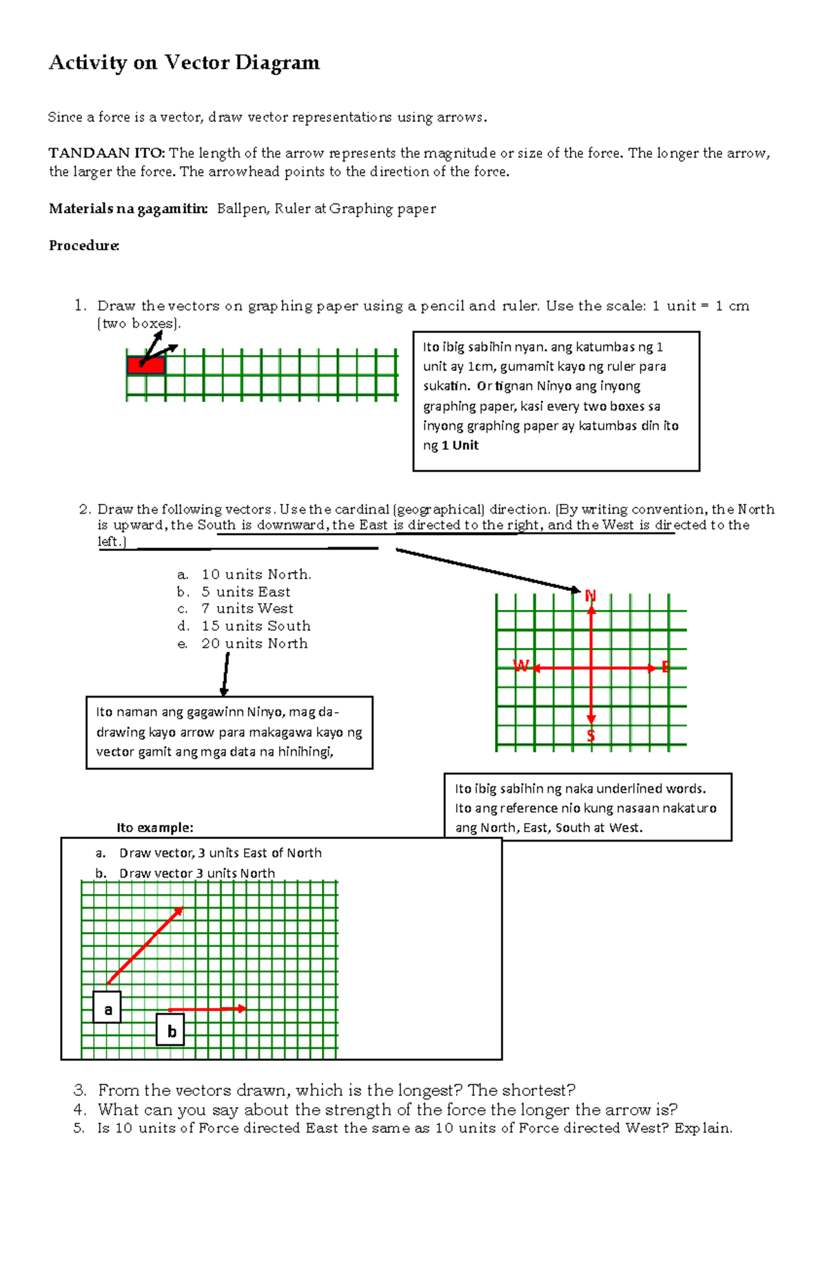 Lesso and Activity on Vector Diagram - Activity on Vector Diagram Since ...