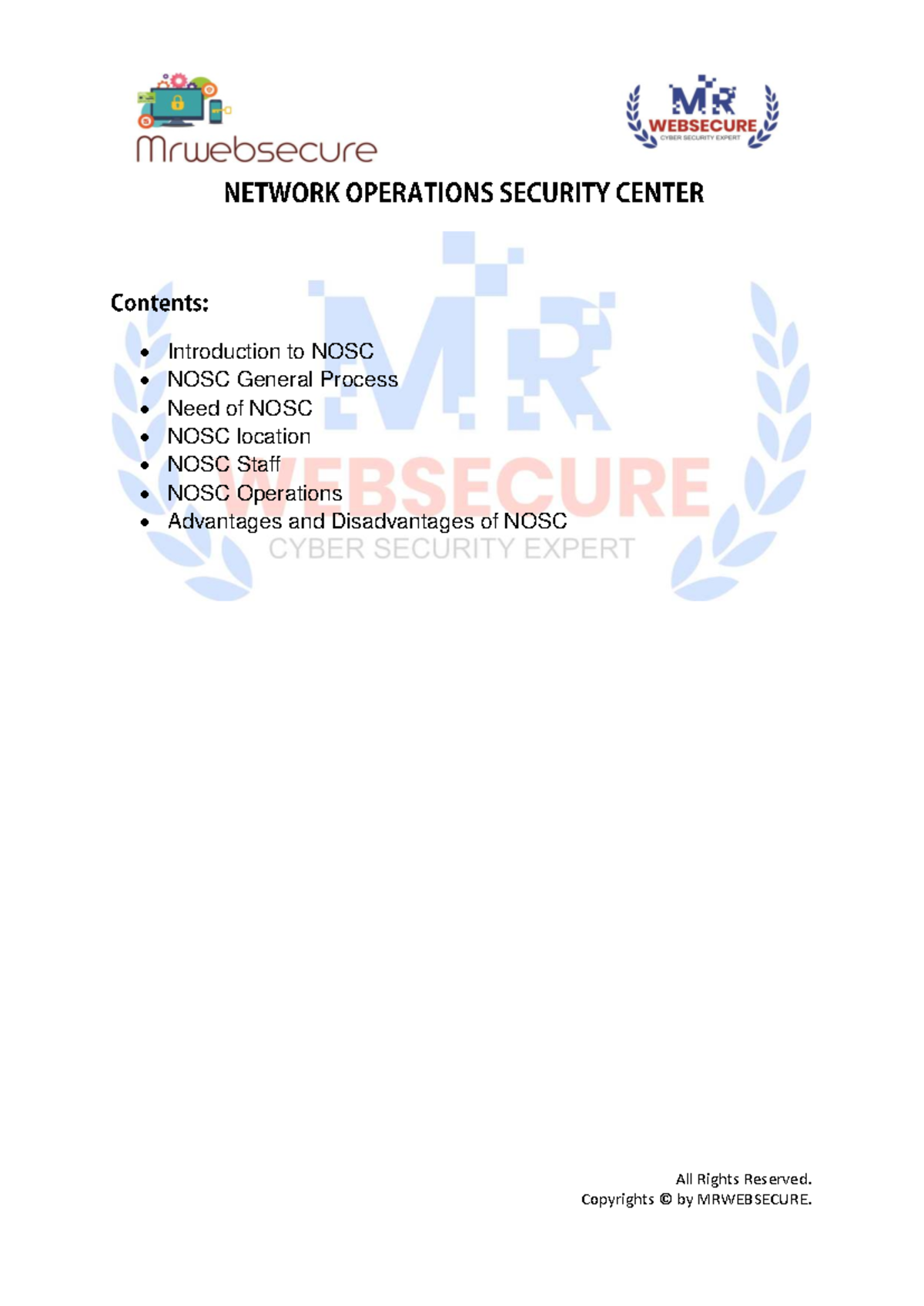 NOSC Operations 7: Understanding the Network Operations Security Center ...
