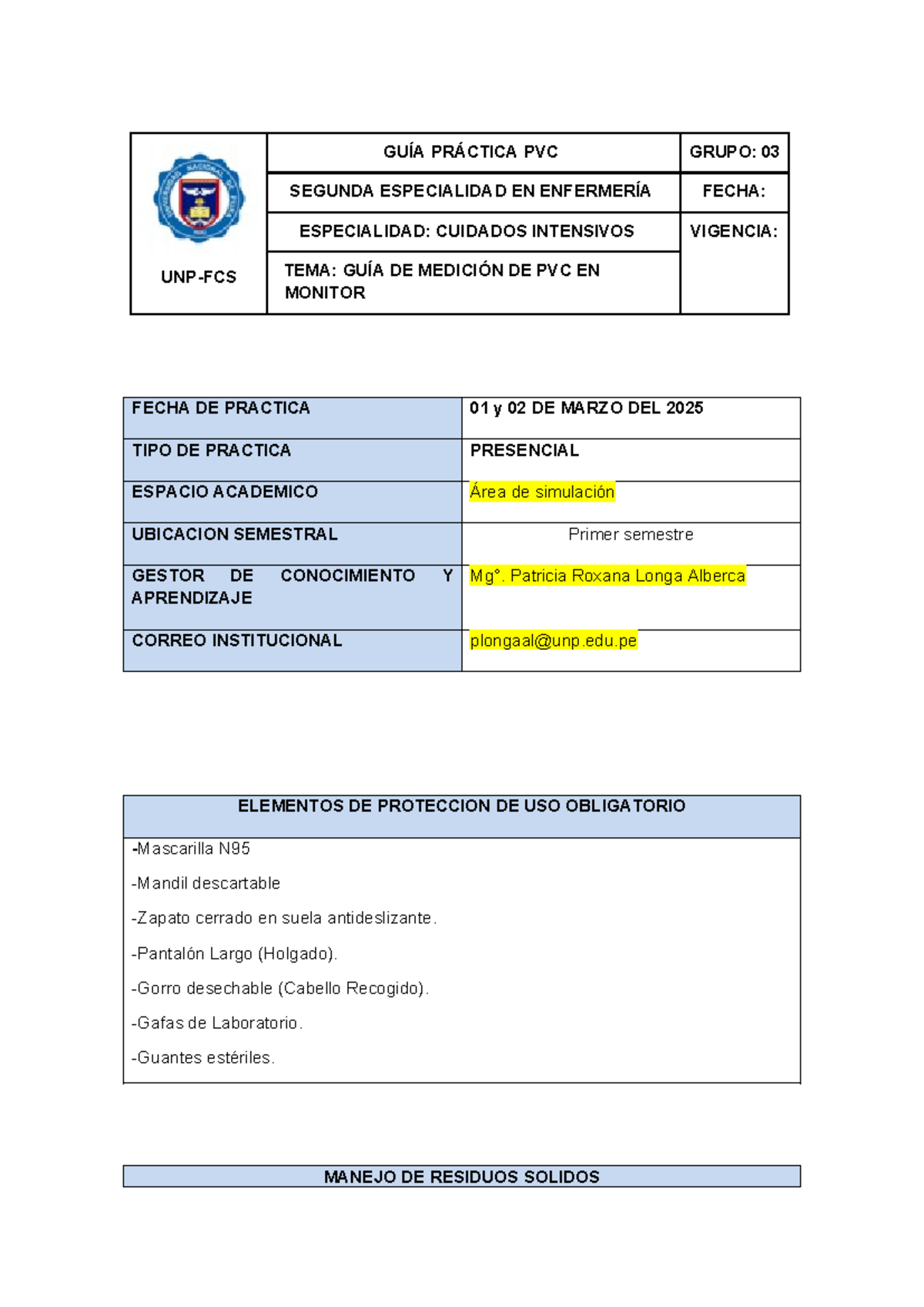 Guía Práctica de Medición de PVC en Monitor - Grupo 03 - 2da ...