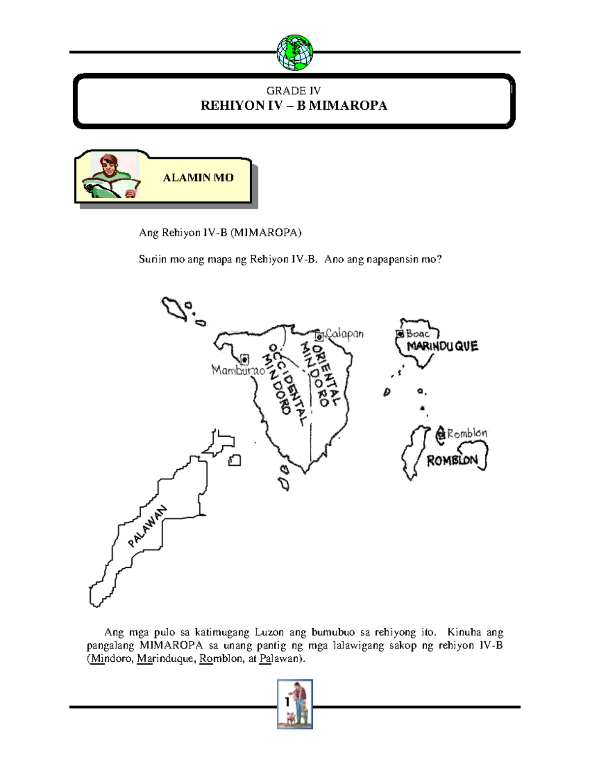 18 - Rehiyon IV-B- Mimaropa - Ang Rehiyon IV-B (MIMAROPA) Suriin mo ang ...