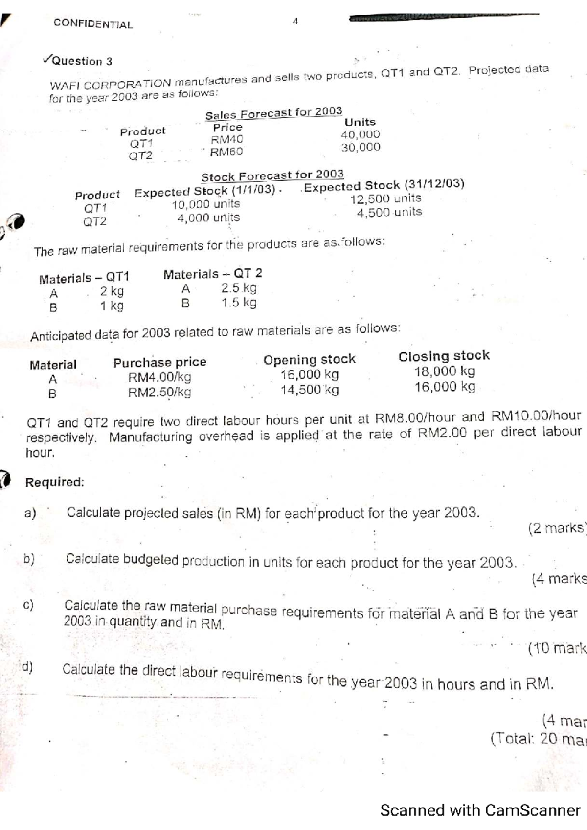 Budgeting and Financial Analysis for WAFI Corp (CONFIDENTIAL) - Studocu