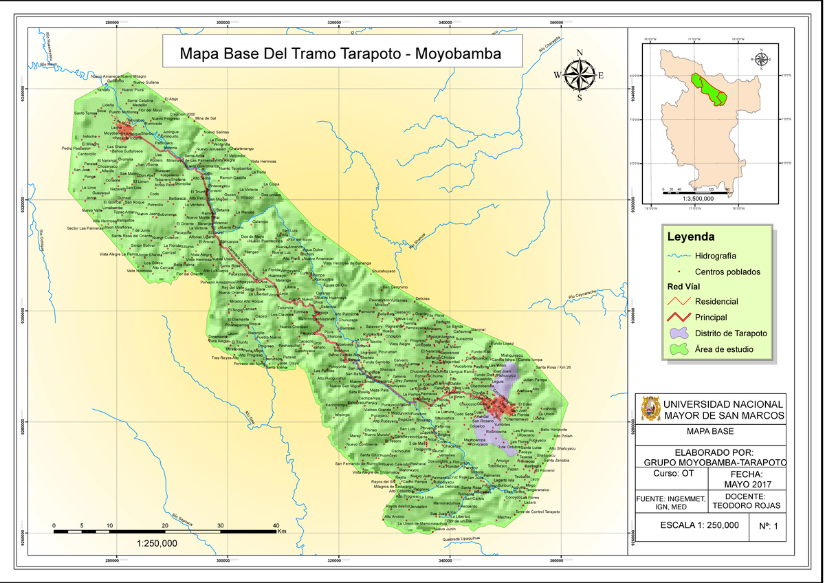 Mapa Base del Tramo Tarapoto - Moyobamba (Curso: OT, Mayo 2017) - Studocu