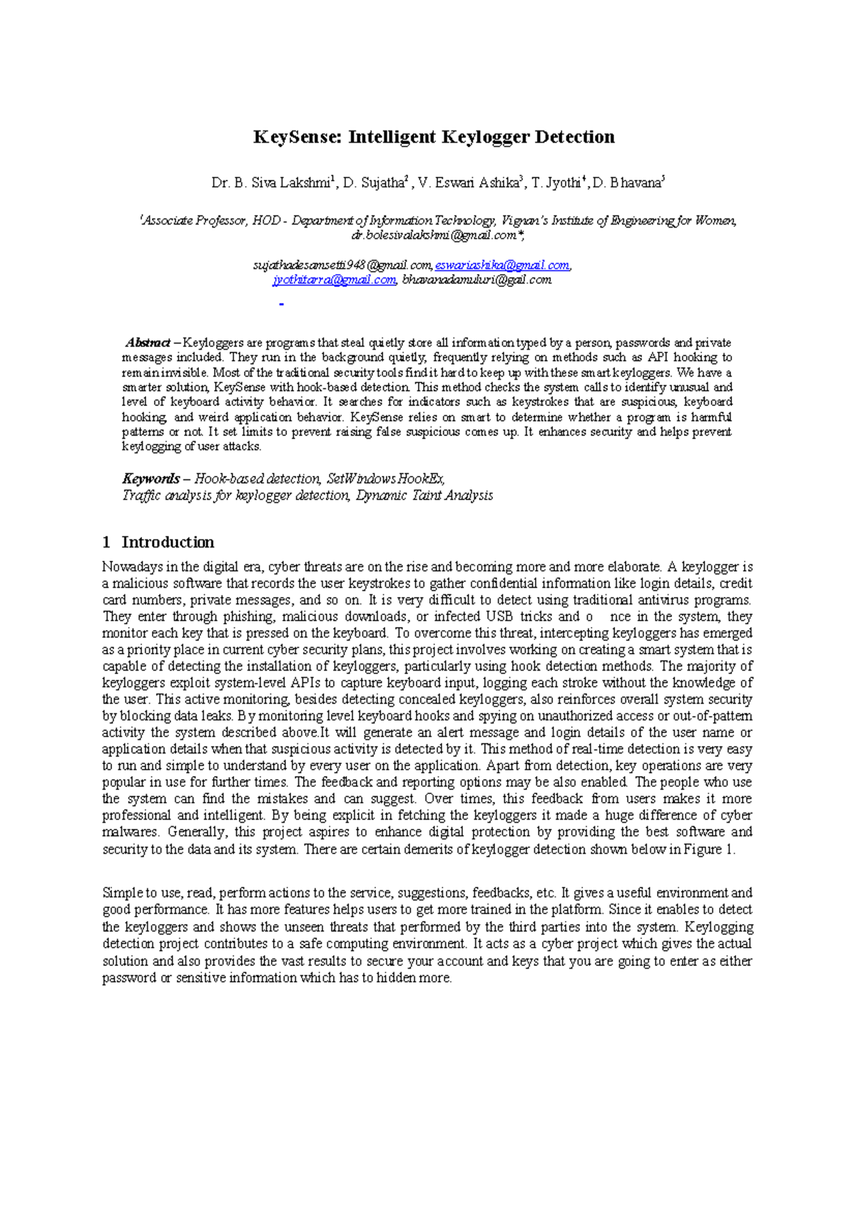 KeySense: Advanced Keylogger Detection System for Cybersecurity - Studocu