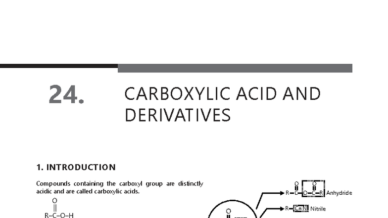 24. Carboxylic Acids and Derivatives: Comprehensive Overview - Studocu