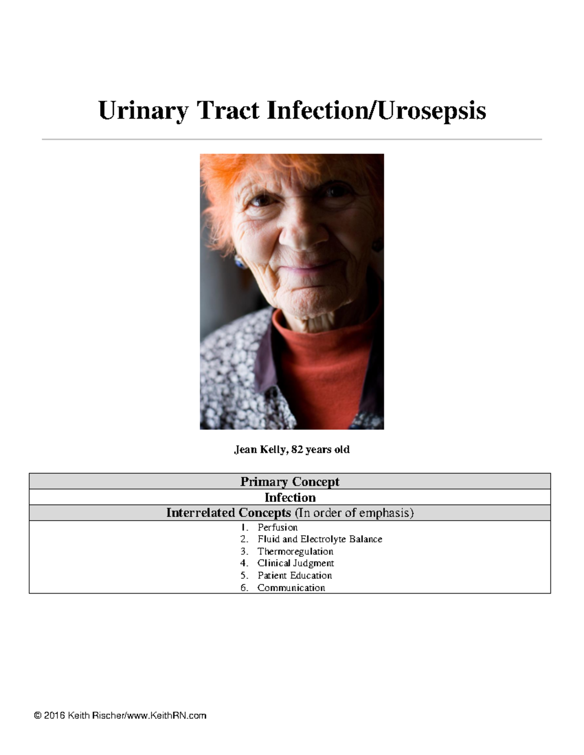 CASE Study UTI - LPN Program - Urinary Tract Infection/Urosepsis Jean ...