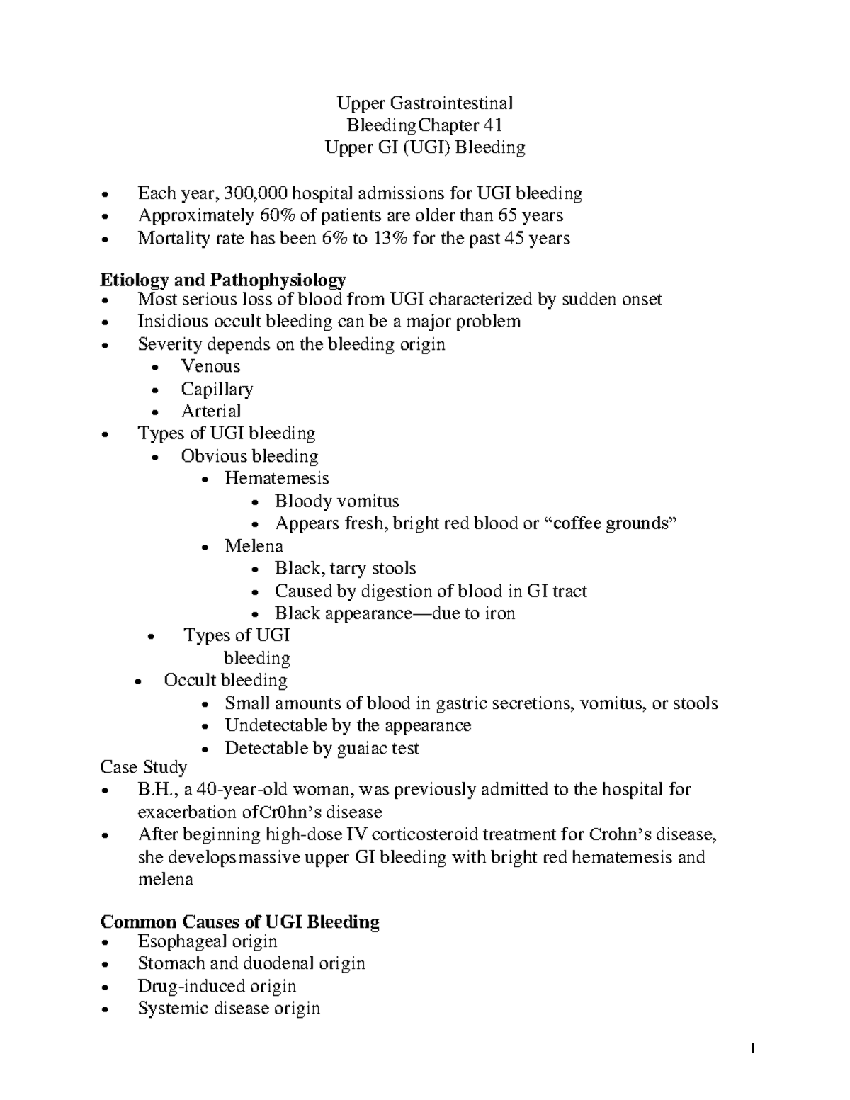 Ch 41 Upper Gastrointestinal Bleeding: Causes, Management, and Care ...