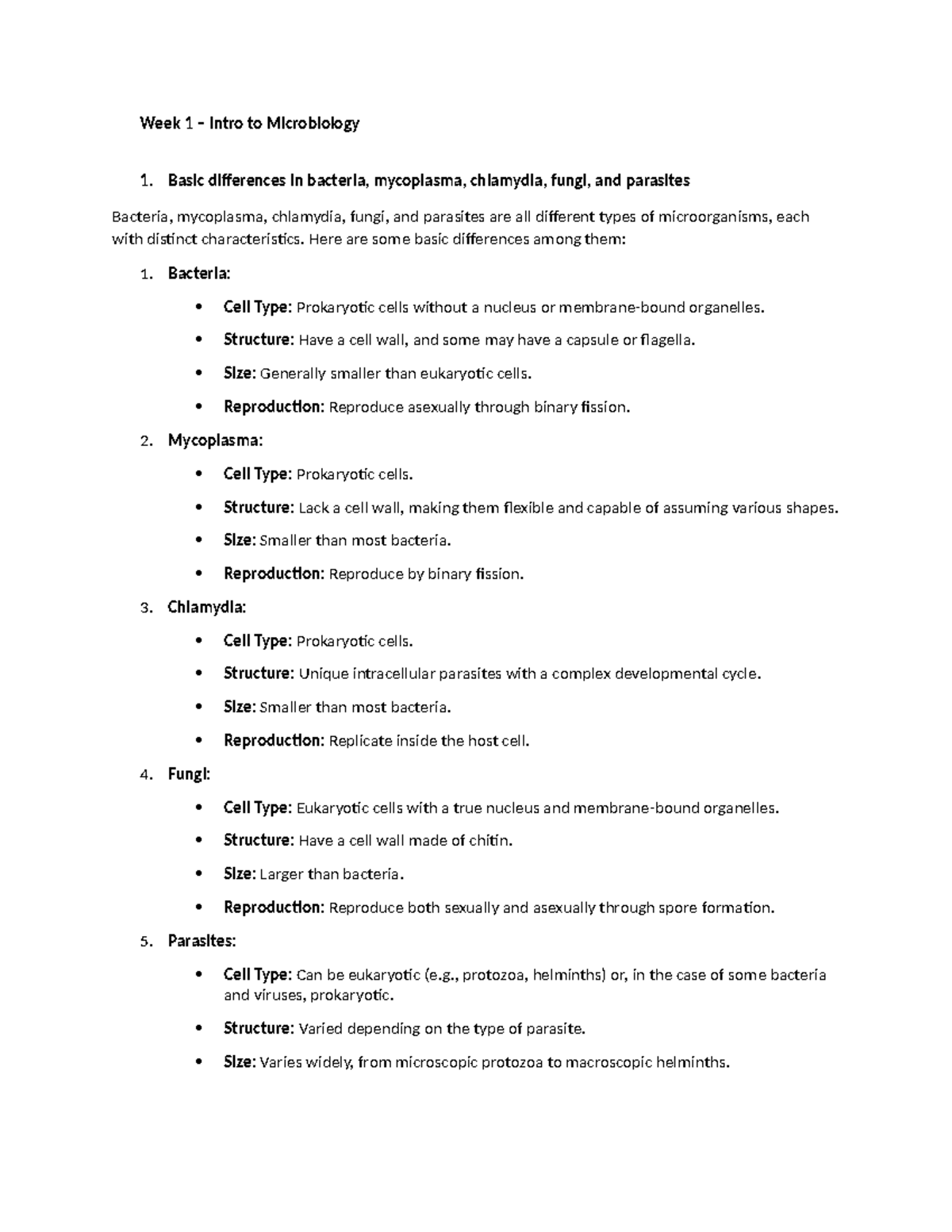 Week 1 - Summary Notes on Integrated Biological Concepts in Nursing II ...