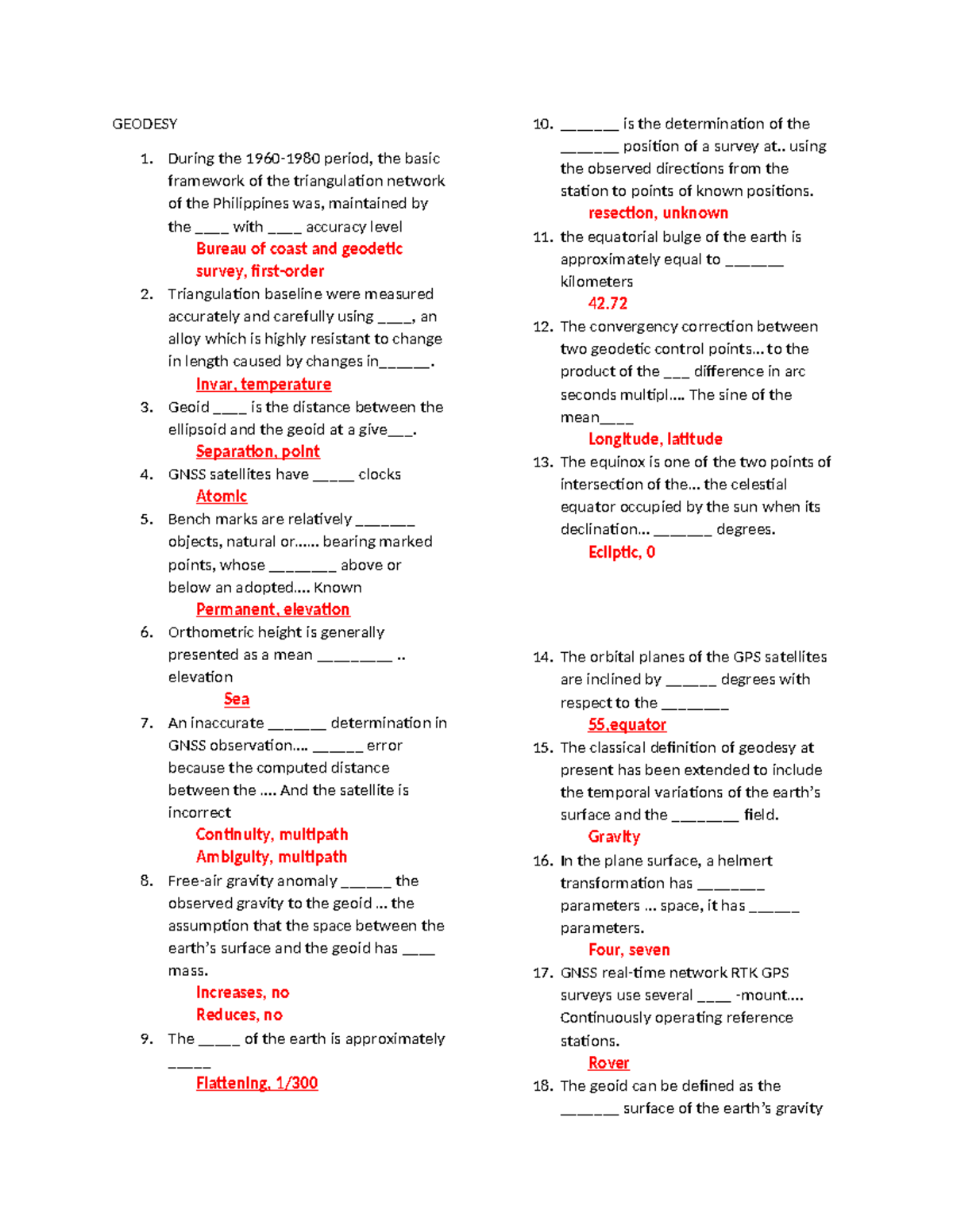 Geodesy 2023 - Comprehensive Board Reviewer Guide - Studocu