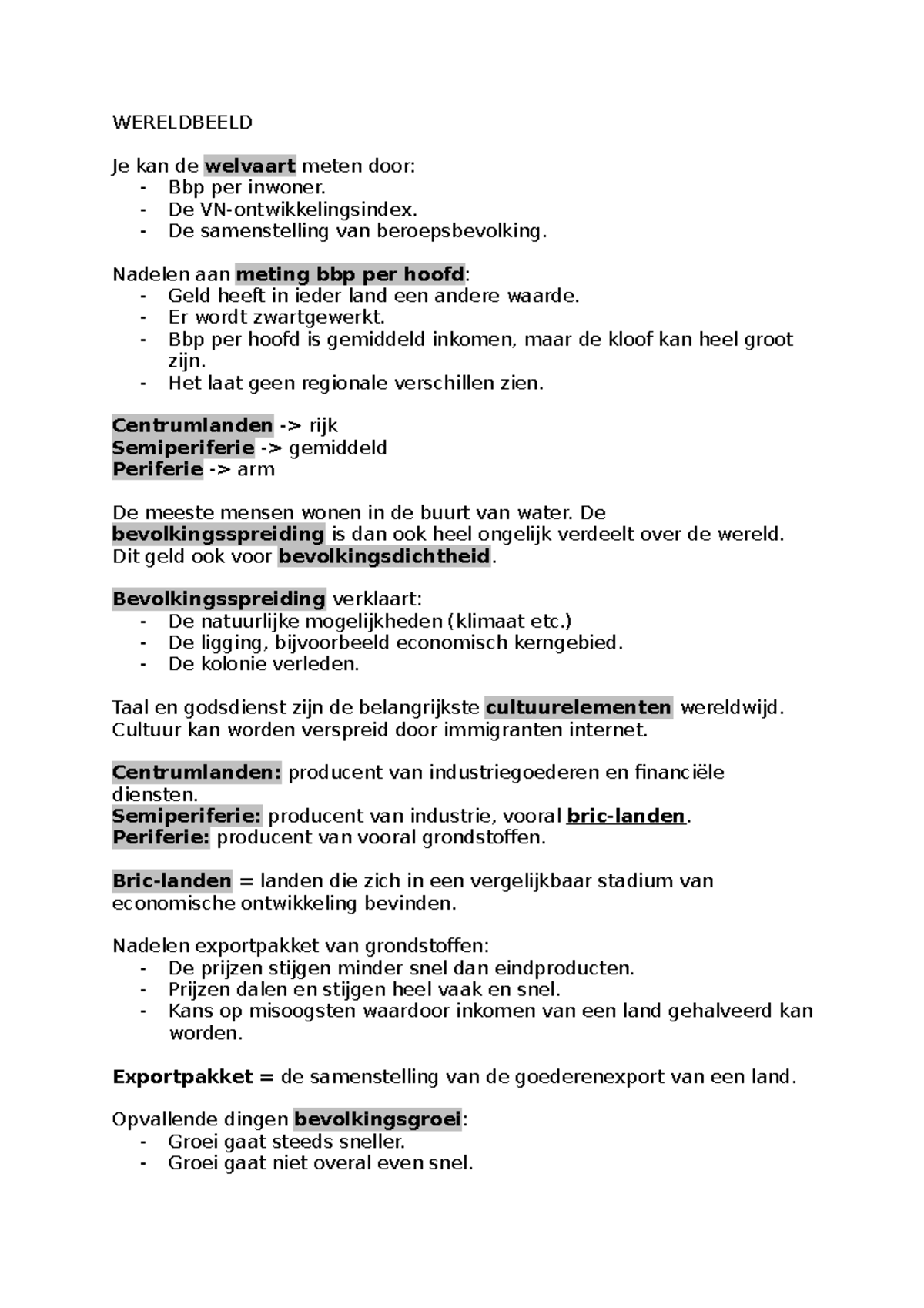 Wereldbeeld Analyse en Economische Ontwikkeling: Kernpunten en ...