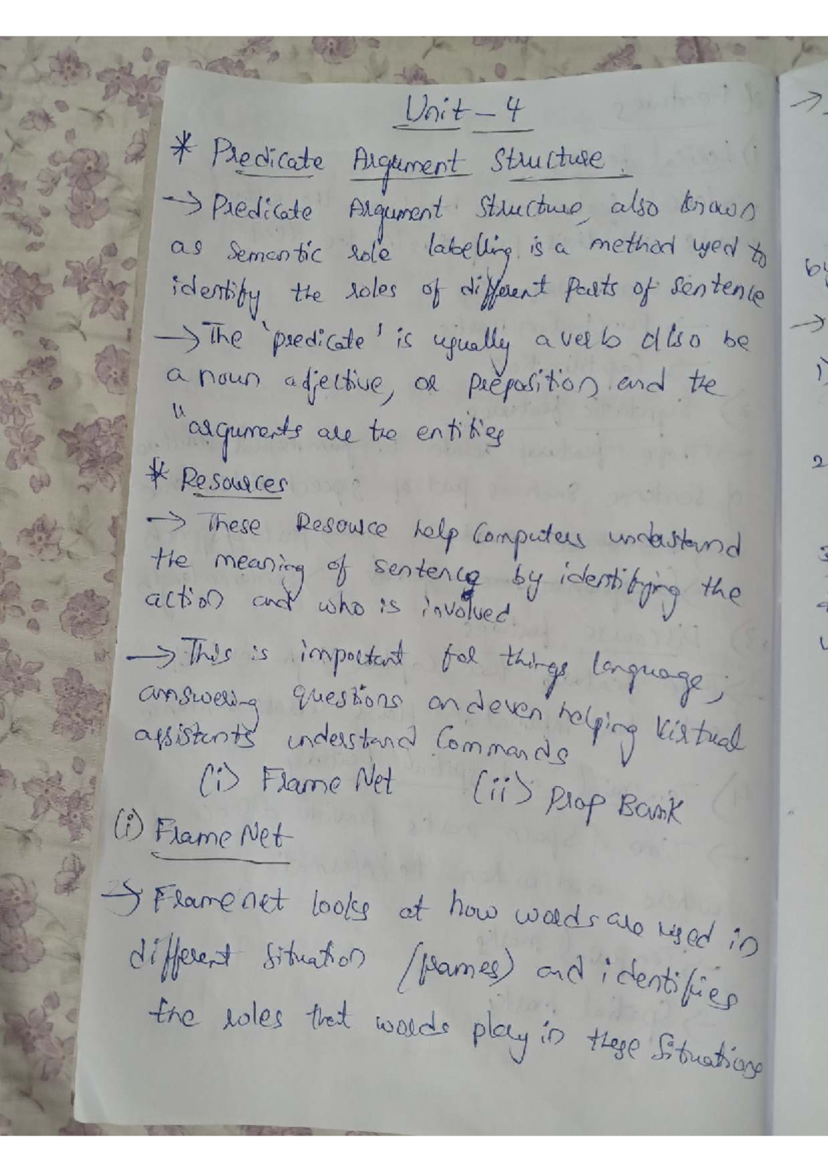 NLP Unit-4: Predicate Argument Structure Notes for JNTUH Students - Studocu