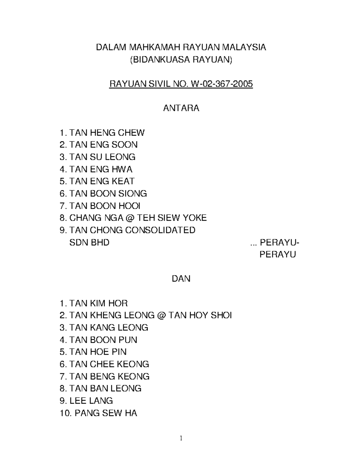 TAN Chong - AVP - NO - DALAM MAHKAMAH RAYUAN MALAYSIA (BIDANKUASA ...