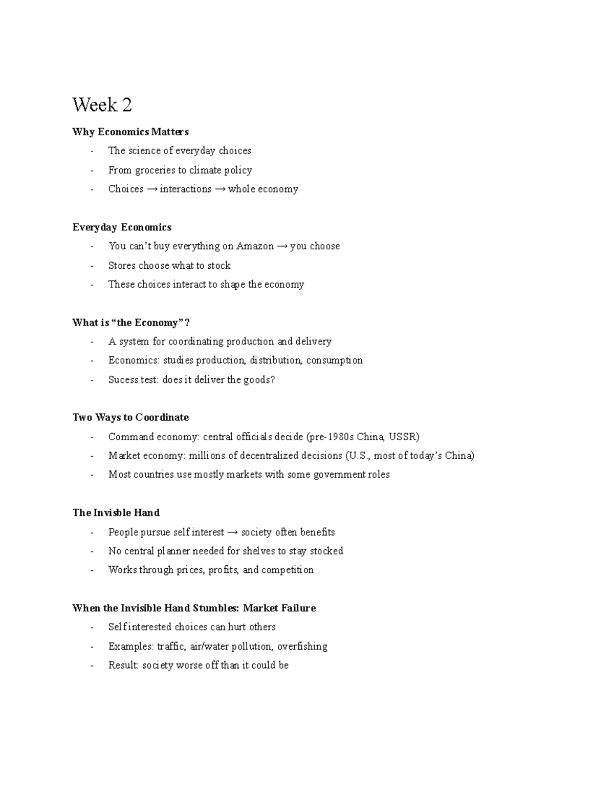Econ 100 Notes: Key Concepts in Micro & Macro Economics Analysis - Studocu