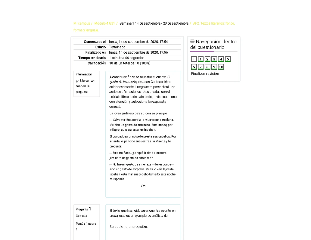 Cuestionario AF2. Series y sucesiones - ####### Mi campus / Módulo 11 ...