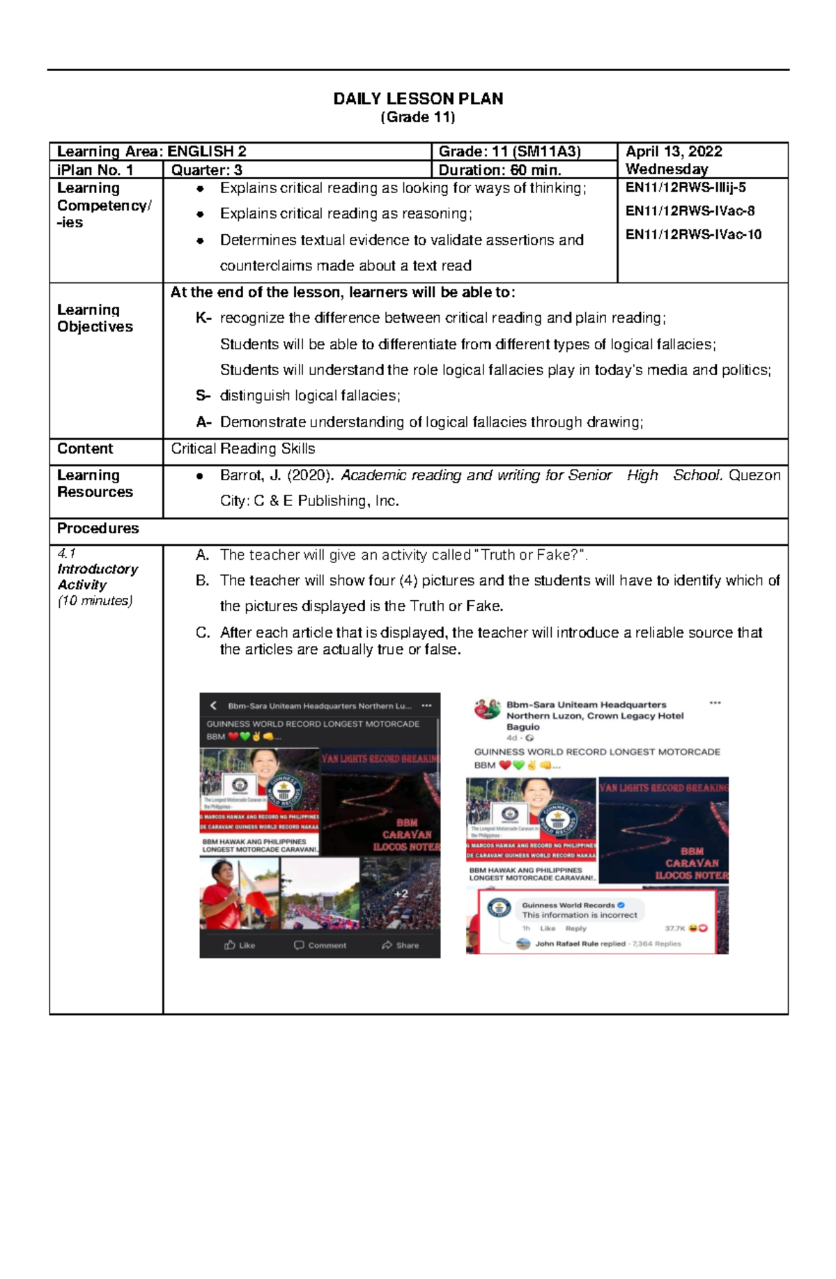 Critical Reading Skills: Understanding Logical Fallacies - EN11/12RWS ...