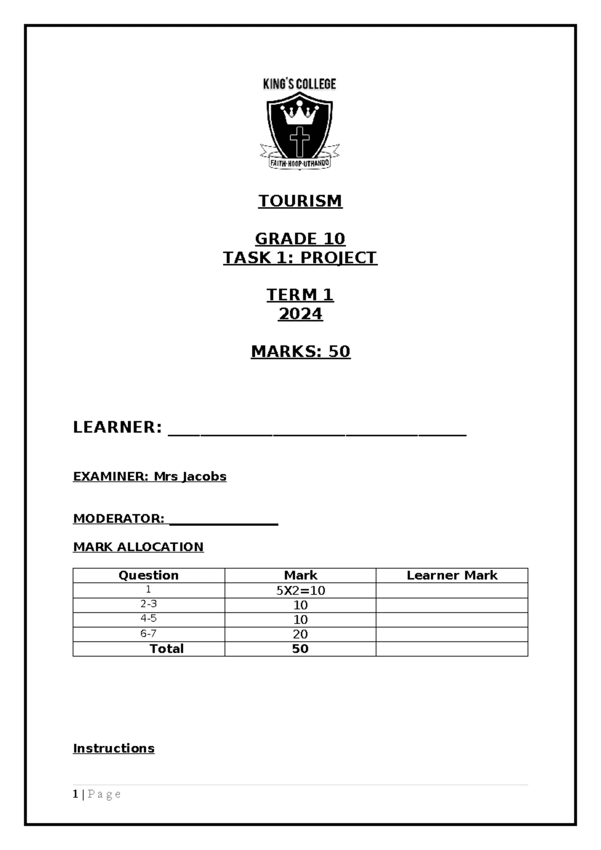 Question paper Analysis Grid - Gauteng East District (GE) ASSESSMENT ...