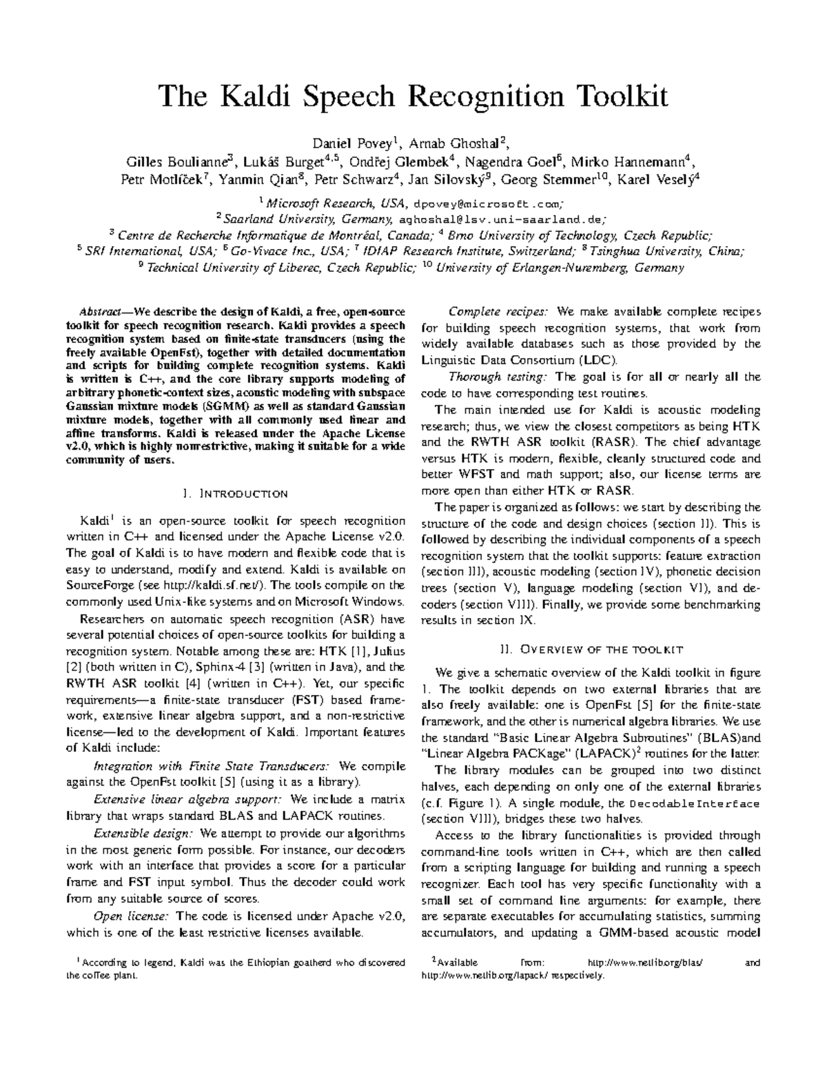 Kaldi ASRU Toolkit: Overview and Key Features for Speech Recognition ...