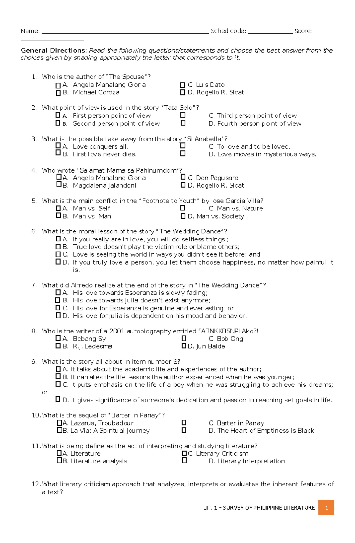 LIT.1 Midterm Exam Study Guide - Key Literature Concepts - Studocu